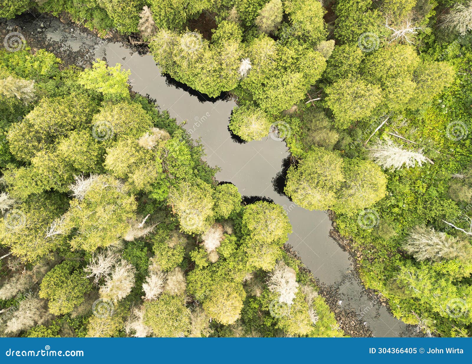 Aerial View of a Small River Stock Image - Image of agriculture, flower ...
