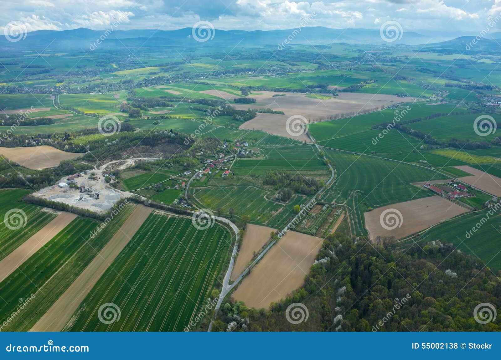Aerial View on a Small Village Stock Photo - Image of growth, outdoor ...