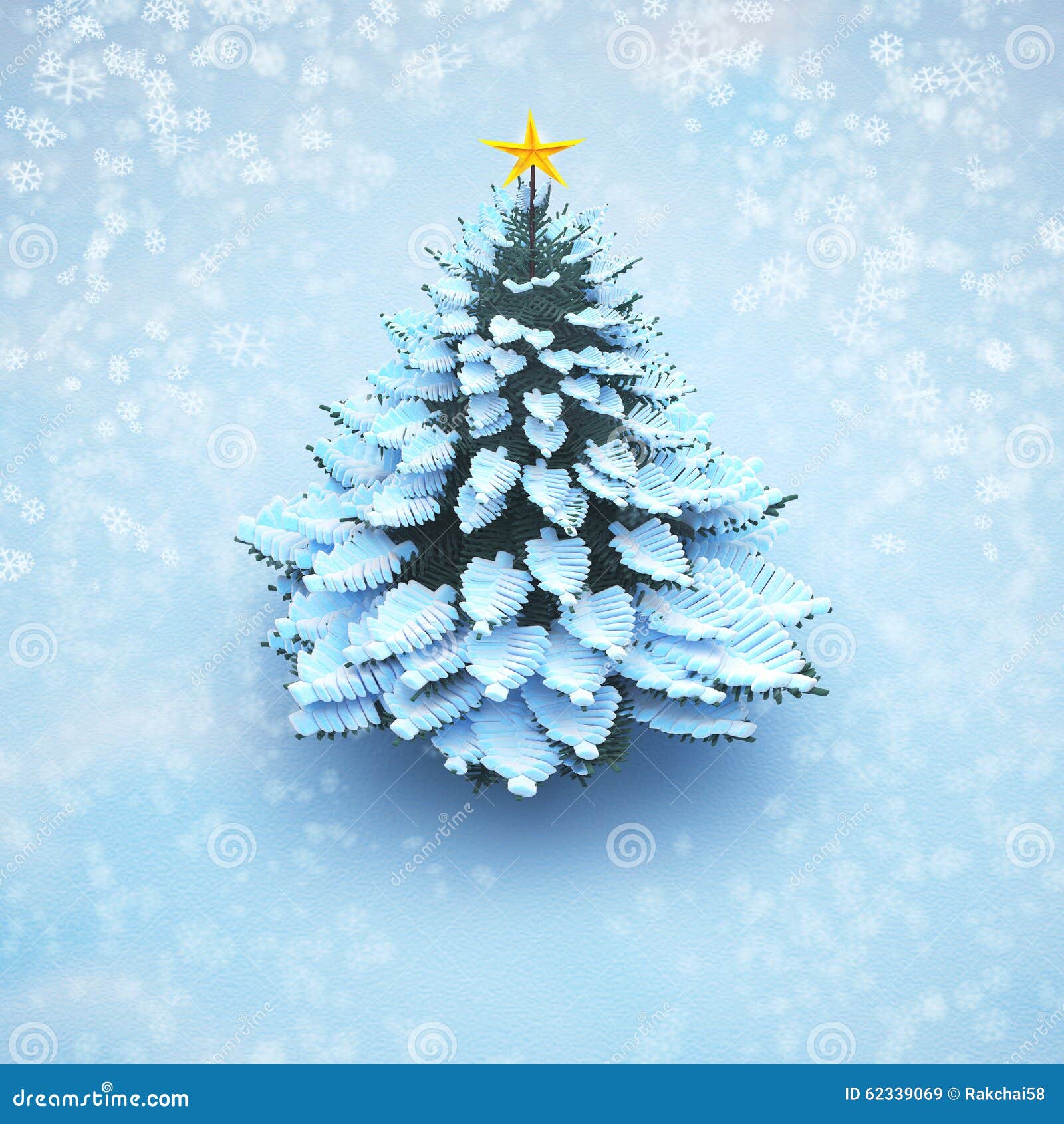 Aerial View Snow Christmas Tree Pine Isolated. Stock Illustration ...