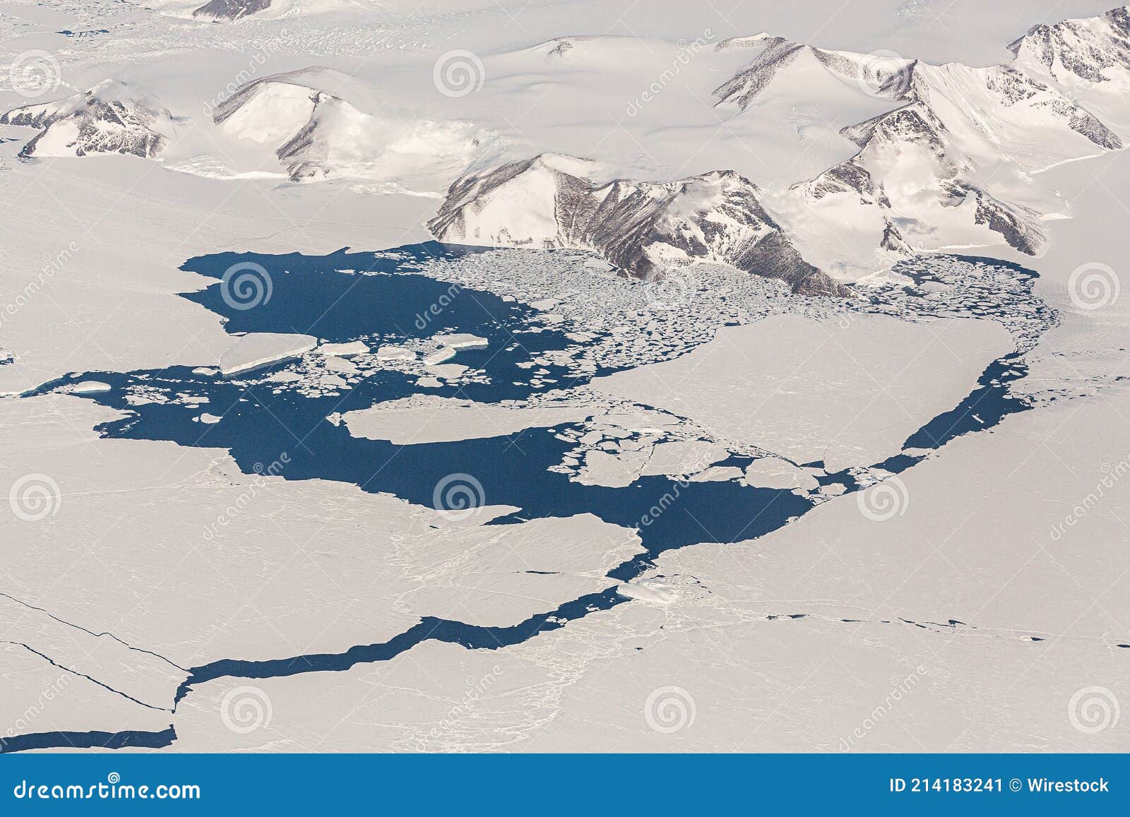 Aerial View of the Snowy Mountains in Antarctica Stock Image - Image of ...