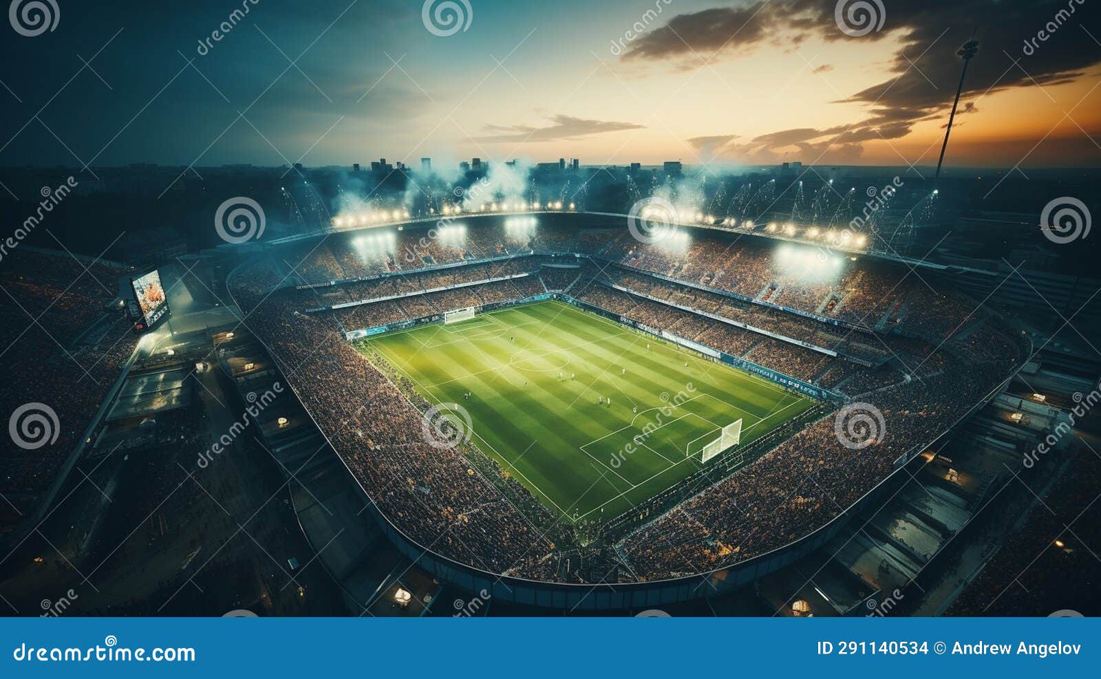 Aerial View of the Soccer Stadium Stock Photo - Image of europe, match ...