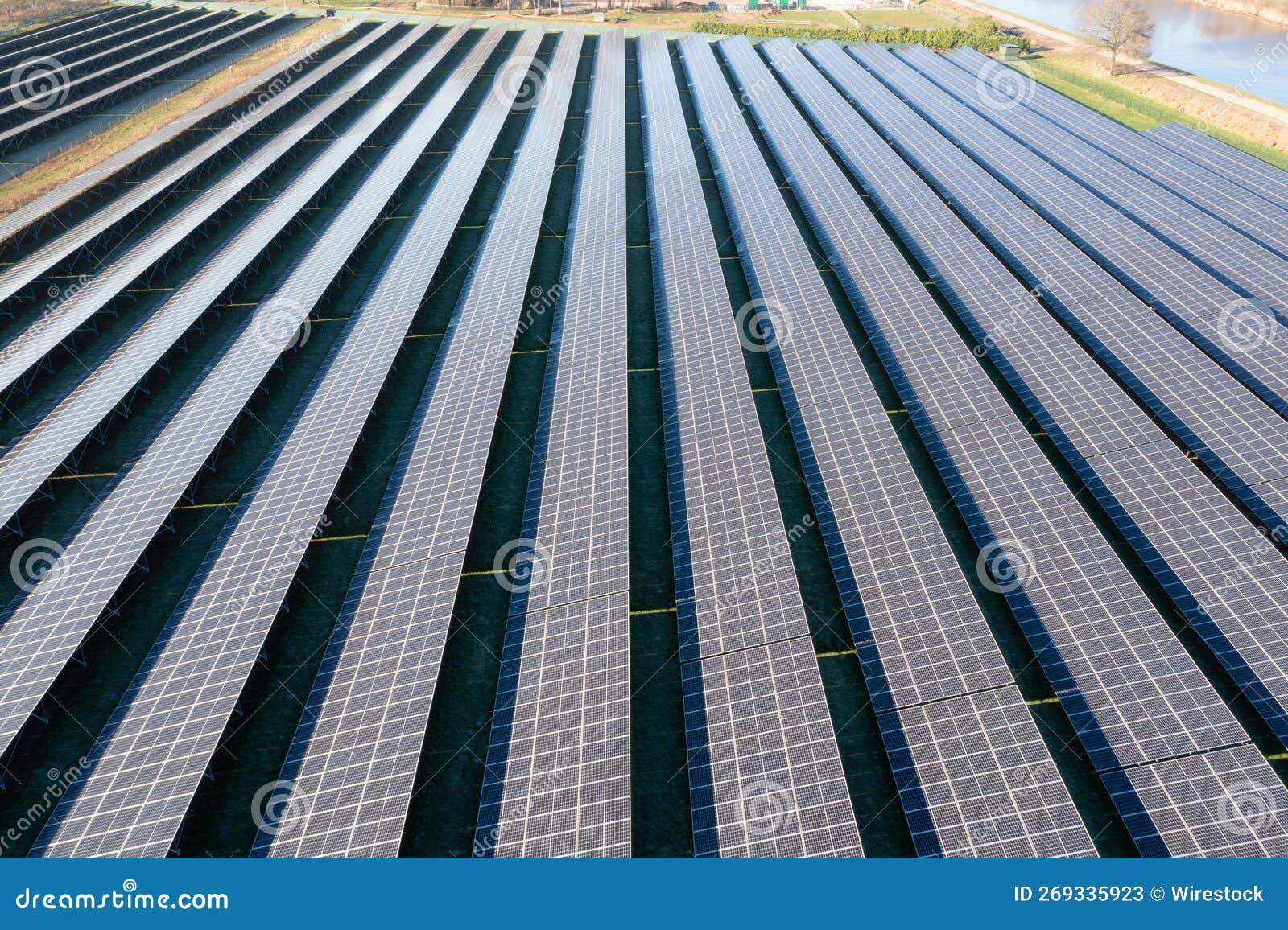 Aerial View of a Solar Farm. Stock Image - Image of source, global ...