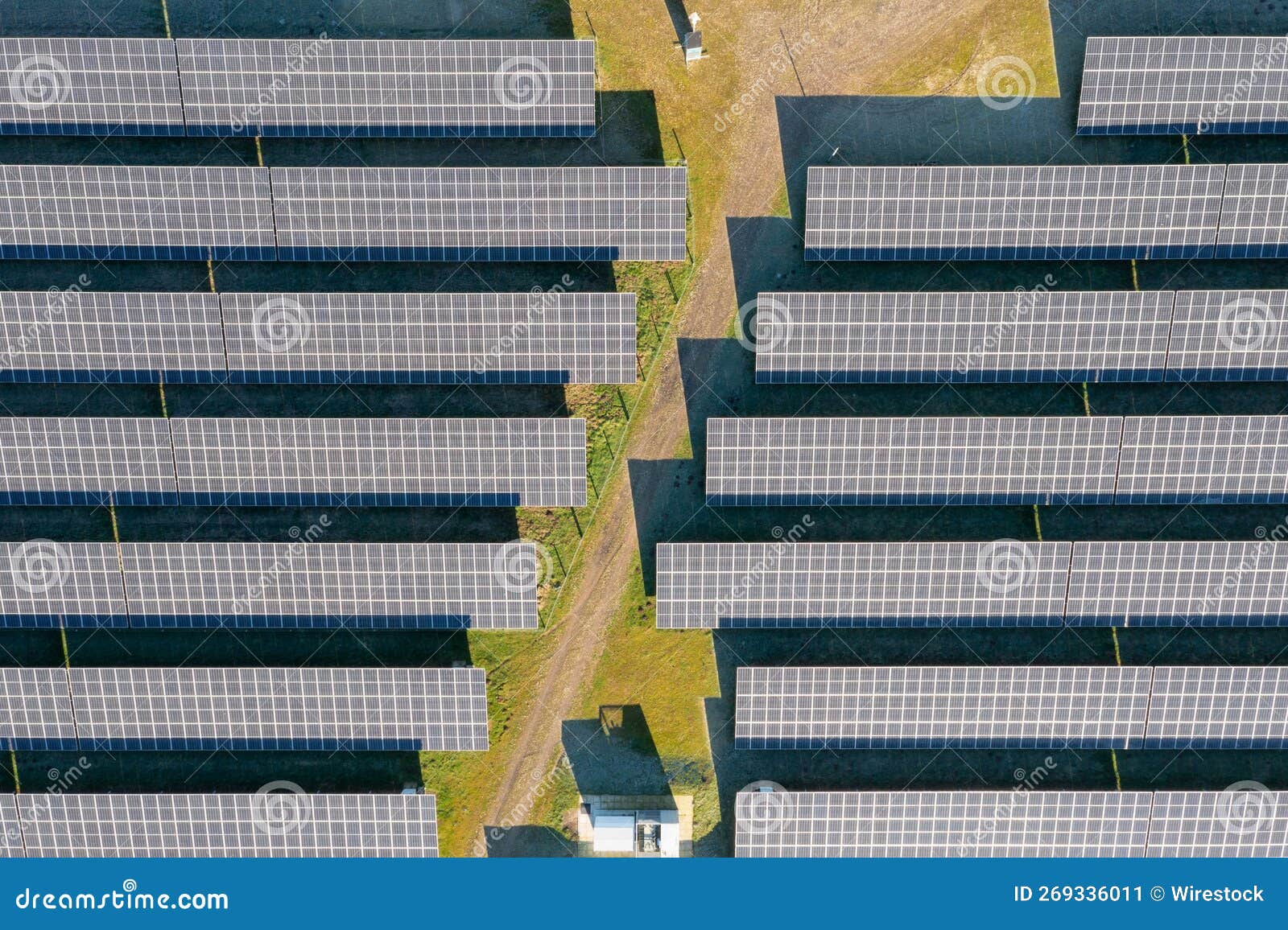Aerial View of a Solar Farm. Stock Image - Image of view, conservation ...