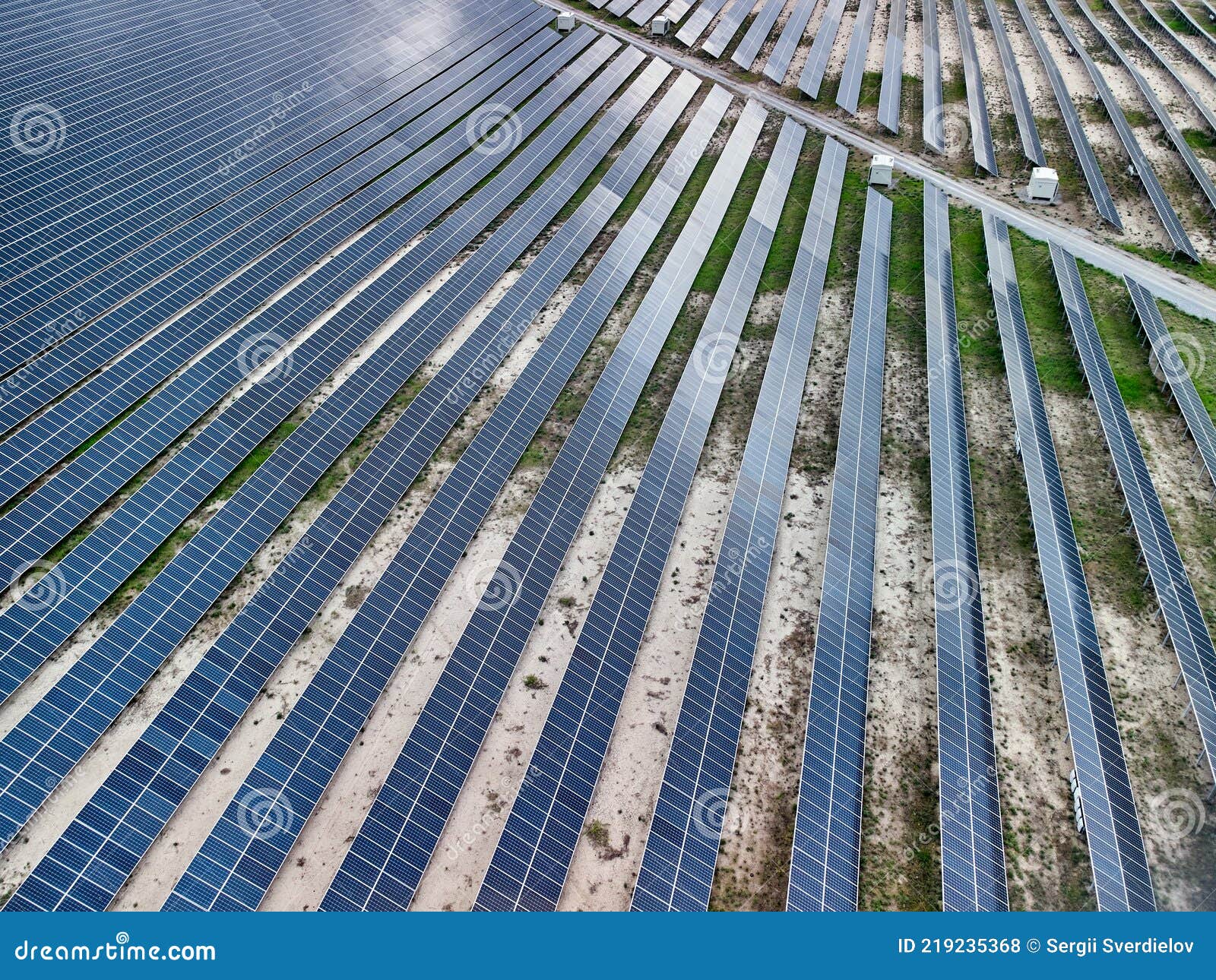 Aerial View of Solar Panel Base in Desert Stock Photo - Image of ...