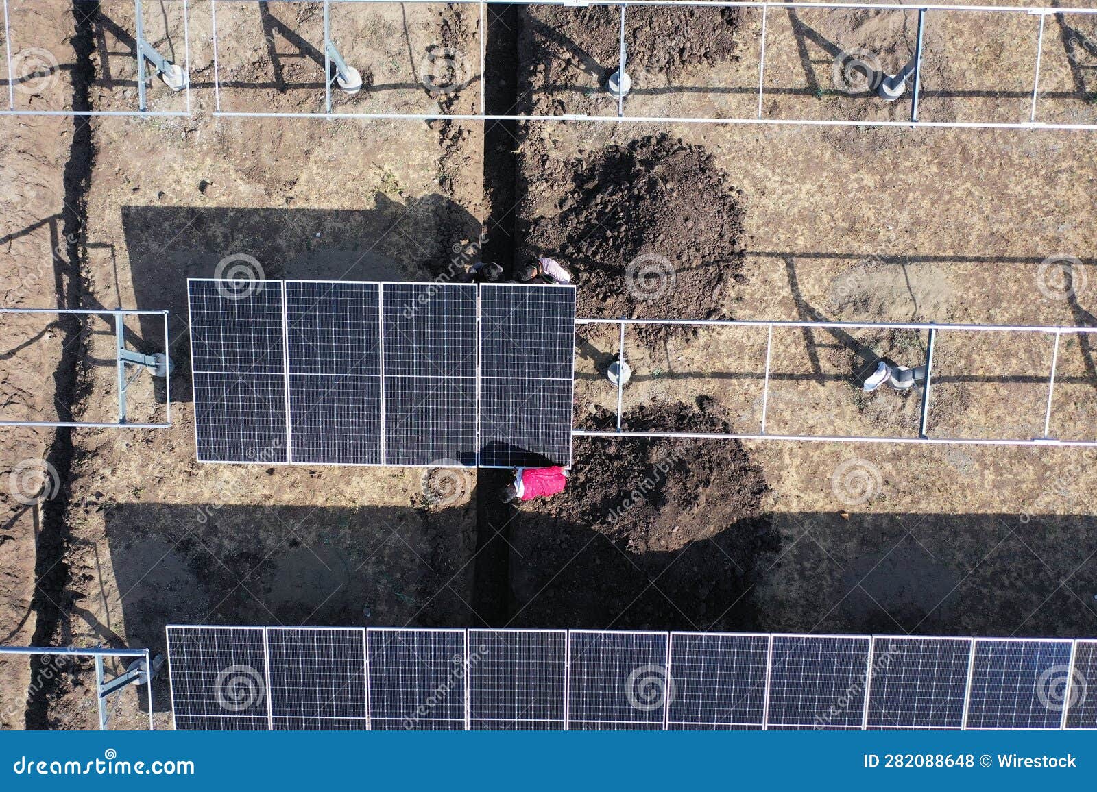 Aerial View of a Solar Panel Farm Editorial Stock Photo - Image of ...