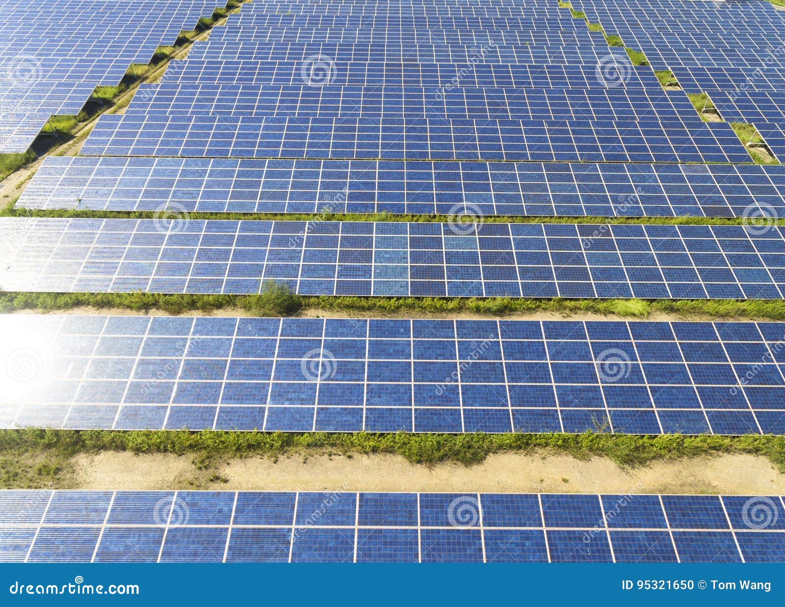 Aerial View of Solar Panel Farm Stock Photo - Image of solar, ground ...