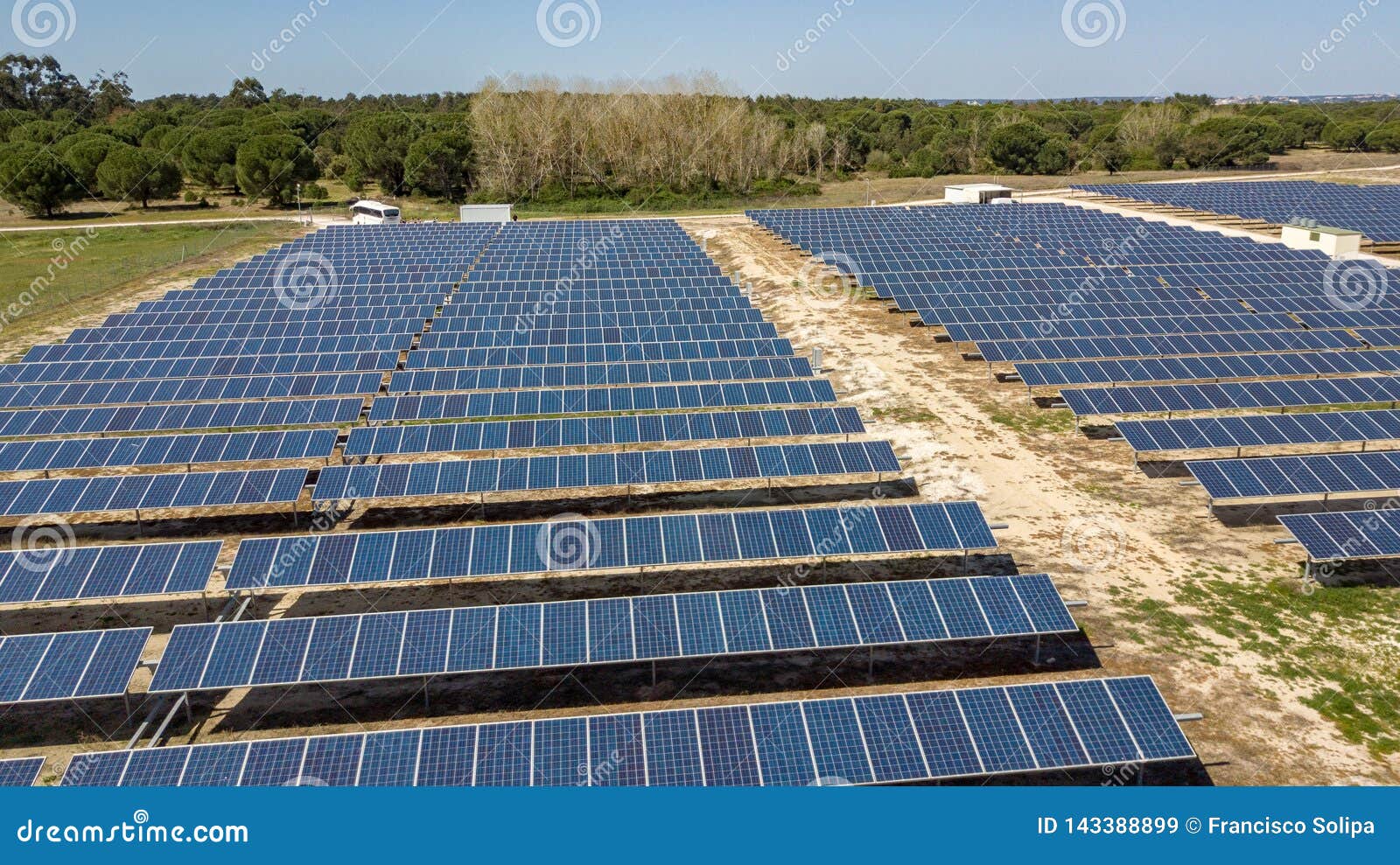 Aerial View of a Solar Panel Park Stock Image - Image of clouds ...