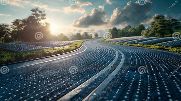 Aerial View of Solar Panel on Road Stock Image - Image of plant, city ...