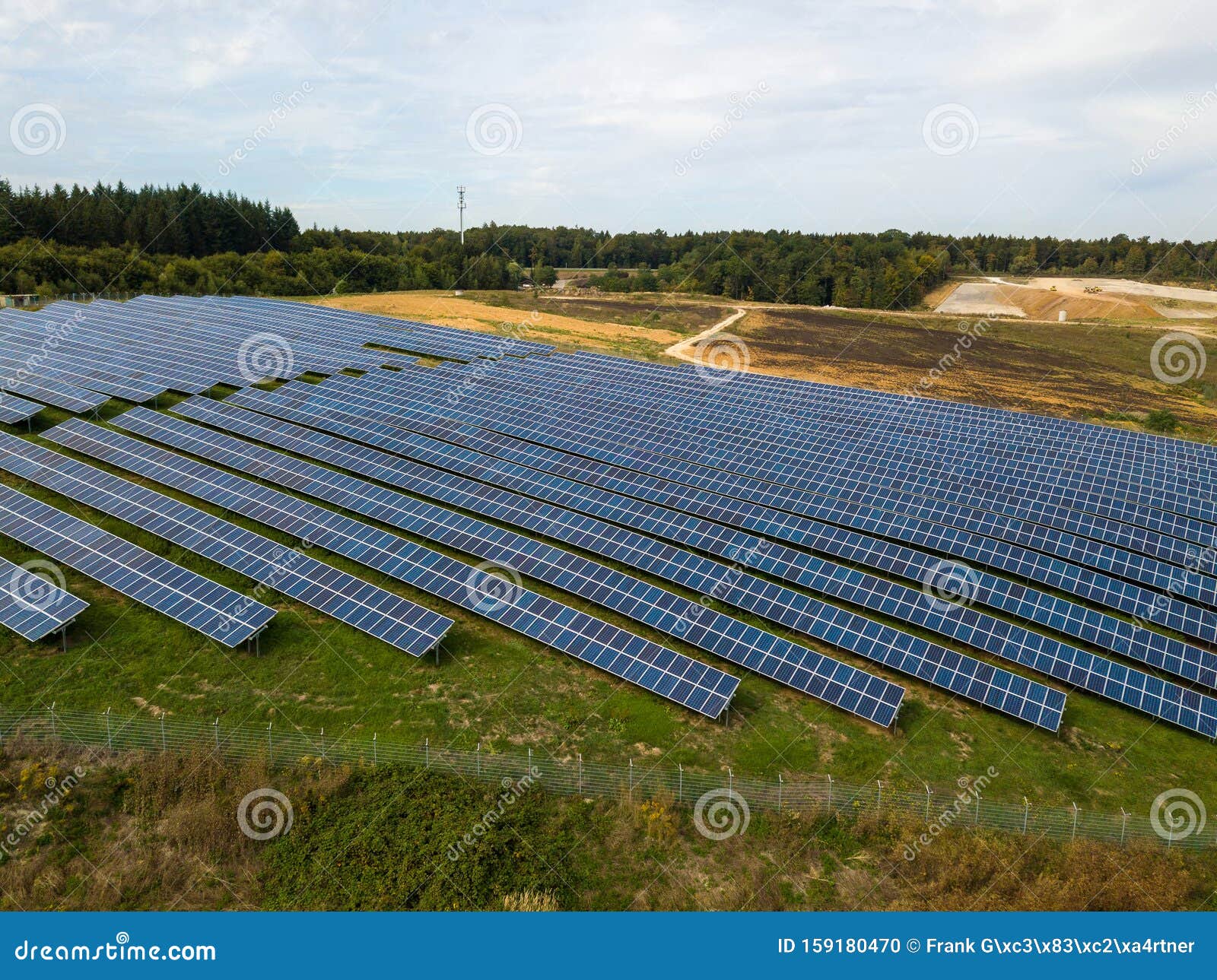 Aerial View of Solar Panels in Solar Farm Stock Photo - Image of ...