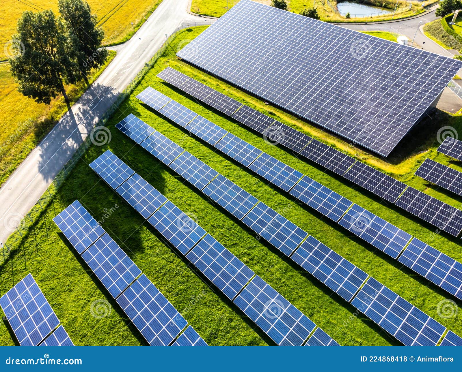 Aerial View of a Solar Park Stock Photo - Image of photovoltaic, panel ...