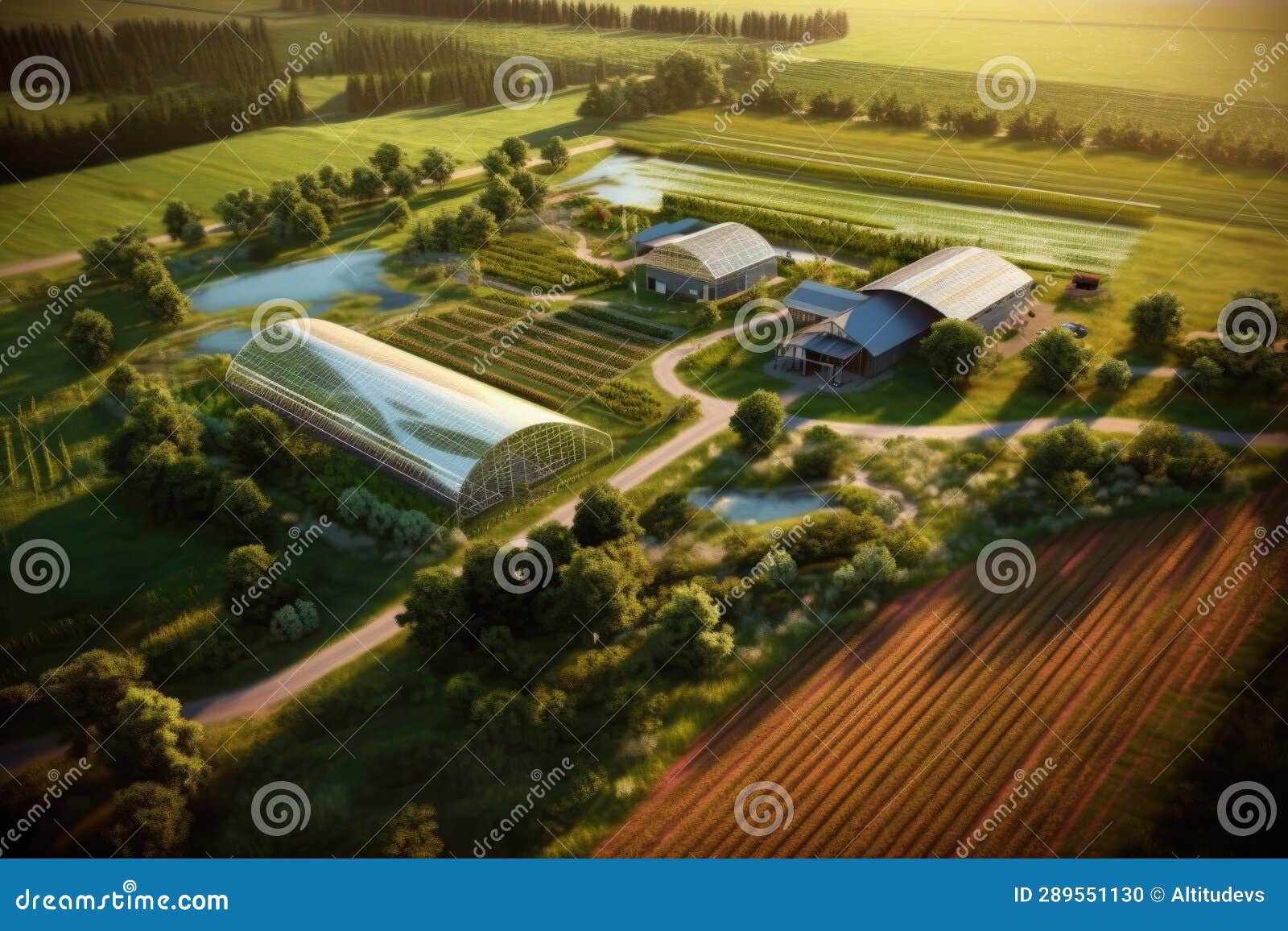 Aerial View of a Solar-powered Smart Farm Stock Photo - Image of ...