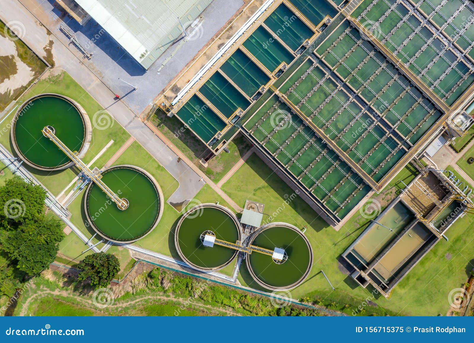 Sludge Treatment In Wastewater Management System, Flowing Brown Smelly ...