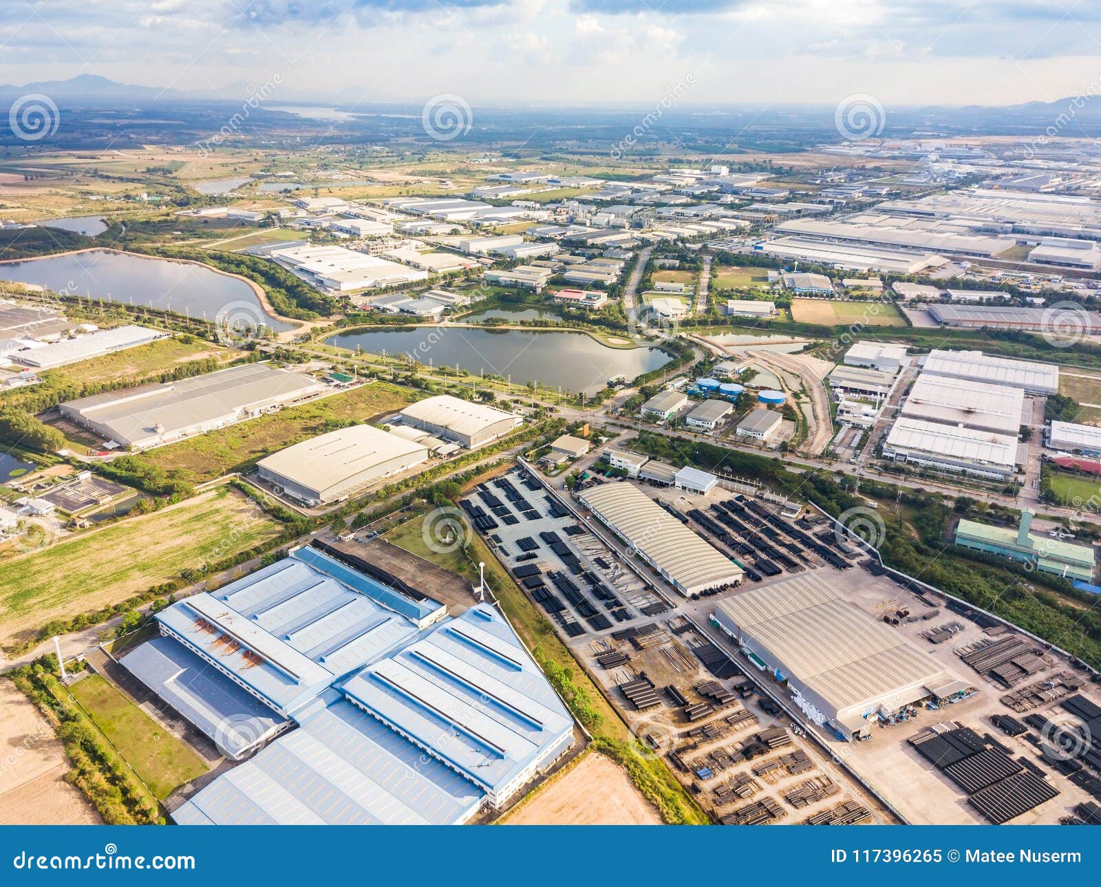 Aerial View of Space for Development and Factories Stock Image - Image ...