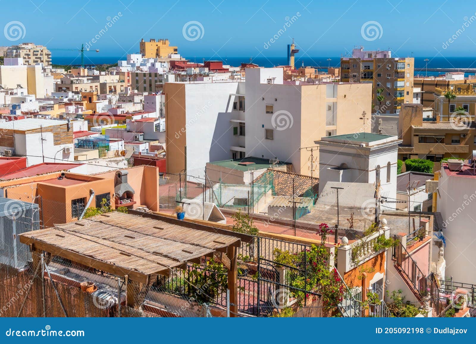 Aerial View of Spanish Town Almeria Stock Photo - Image of rooftop ...