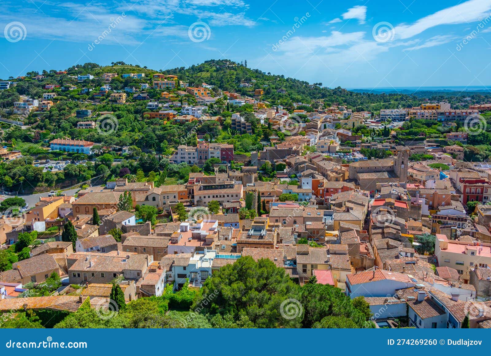 Aerial View of Spanish Town Begur Stock Photo - Image of town, summer ...