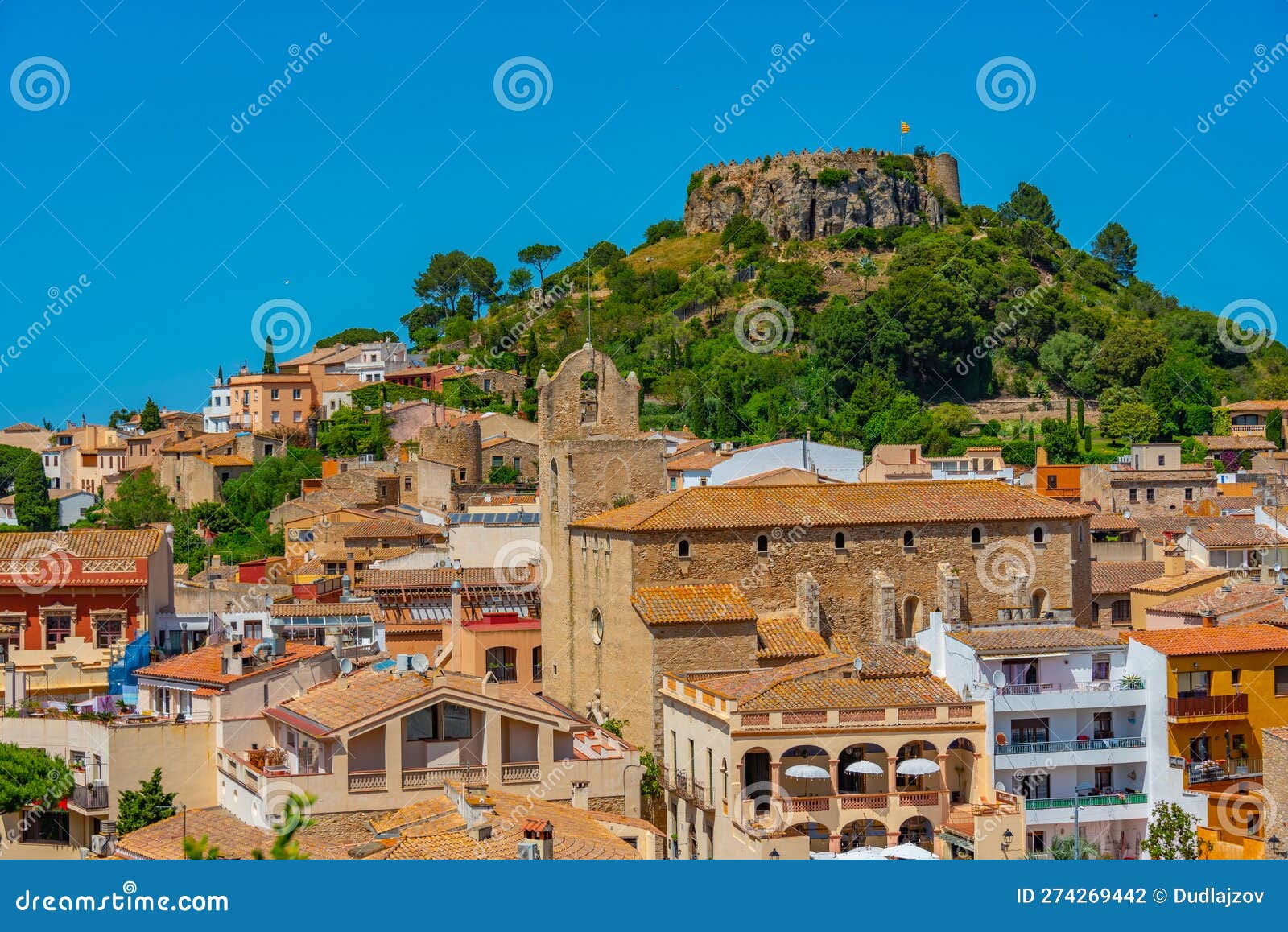 Aerial View of Spanish Town Begur Stock Photo - Image of tourism ...