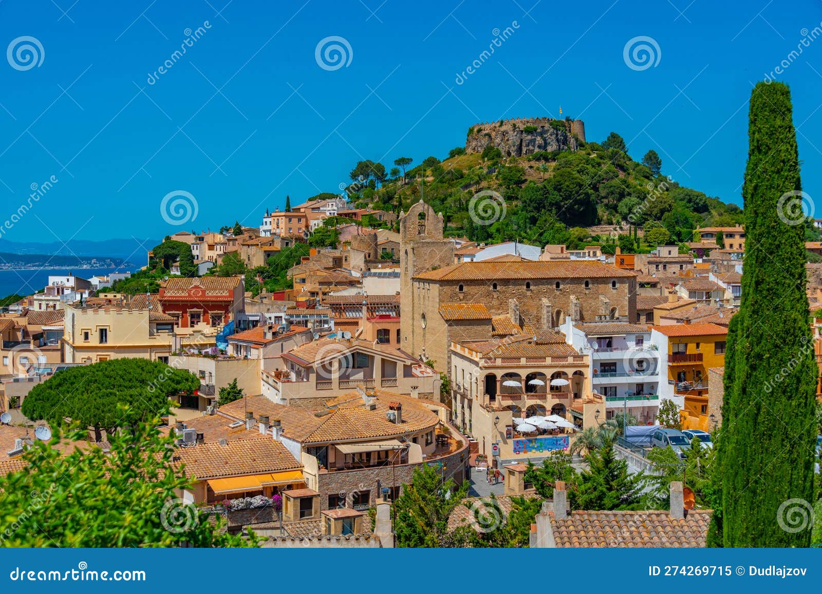 Aerial View of Spanish Town Begur Stock Image - Image of brava ...