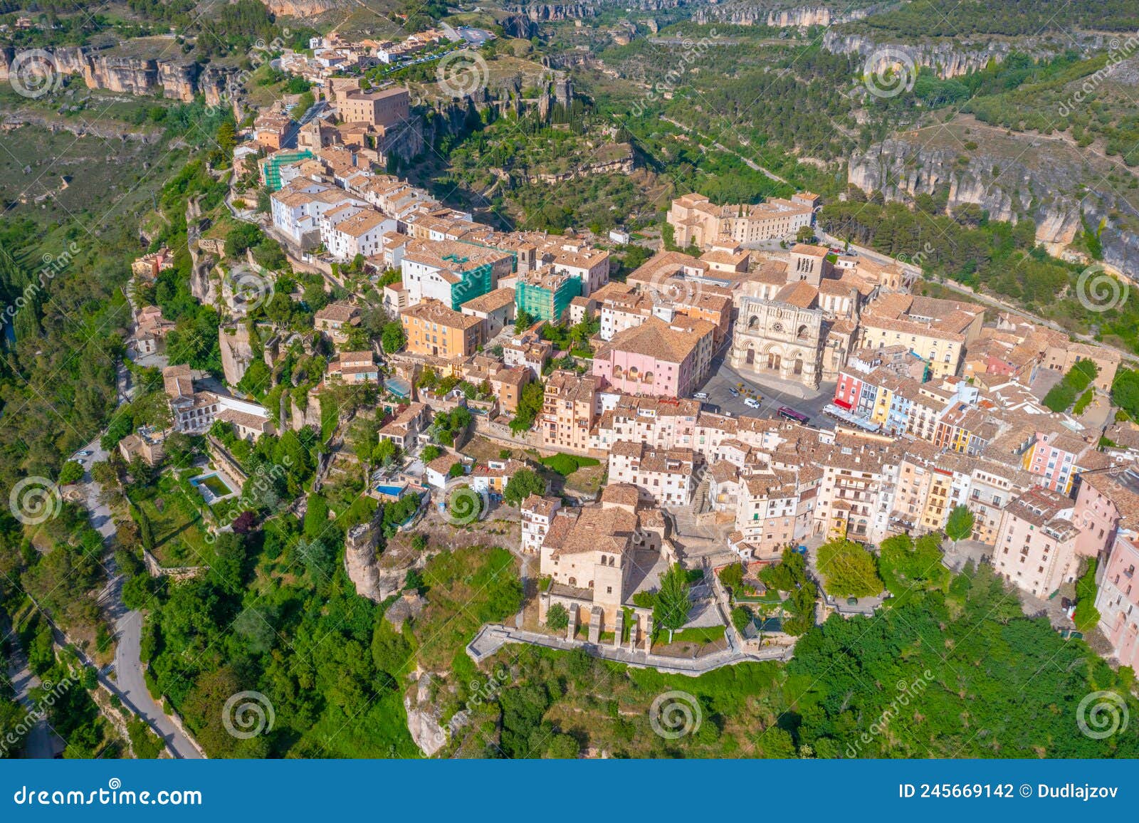 Aerial View of Spanish Town Cuenca. Stock Photo - Image of cityscape ...