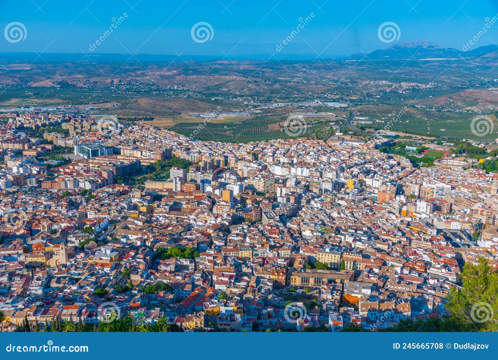 Aerial View of Spanish Town Jaen. Stock Photo - Image of spain ...