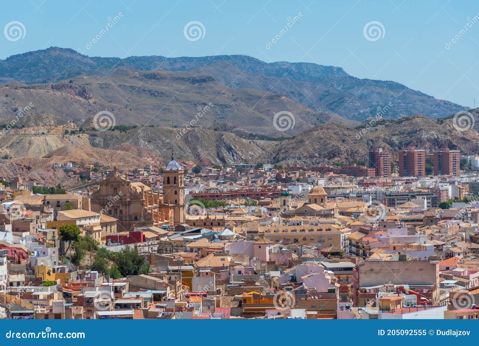 Aerial View of Spanish Town Lorca Stock Image - Image of nature, street ...