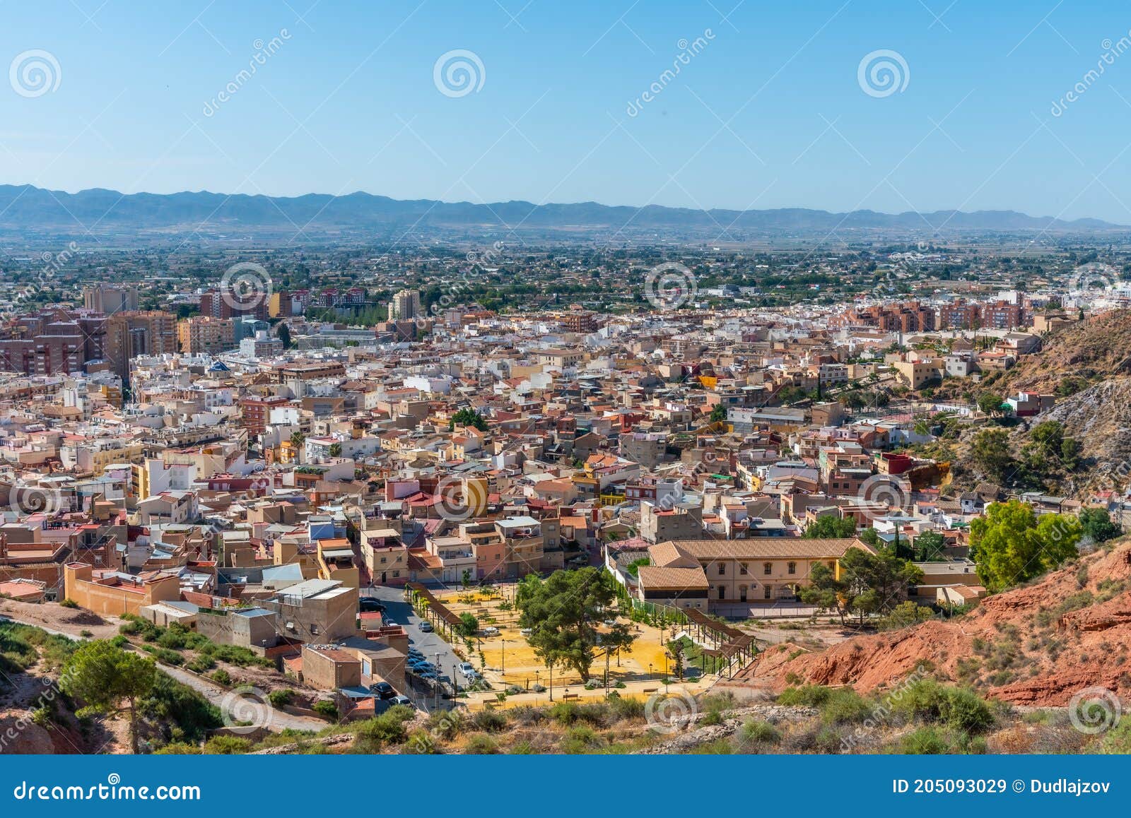 Aerial View of Spanish Town Lorca Stock Image - Image of cathedral ...