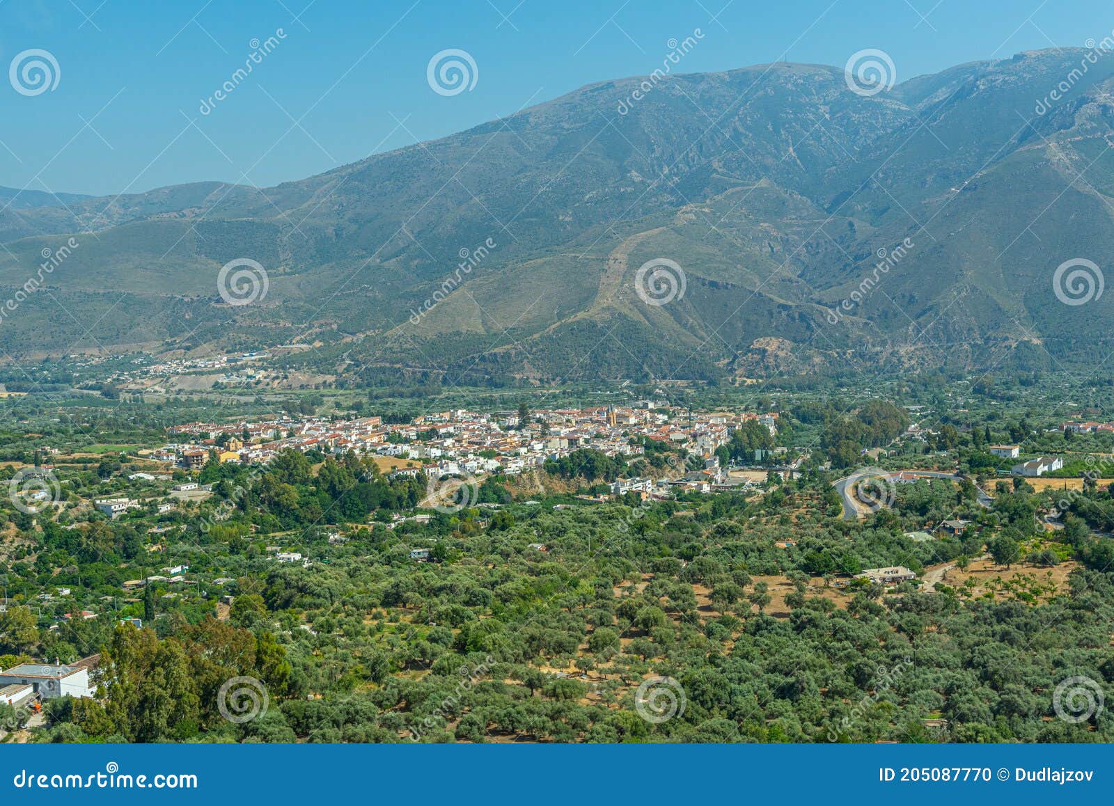 Aerial View of Spanish Town Orgiva Stock Photo - Image of landscape ...