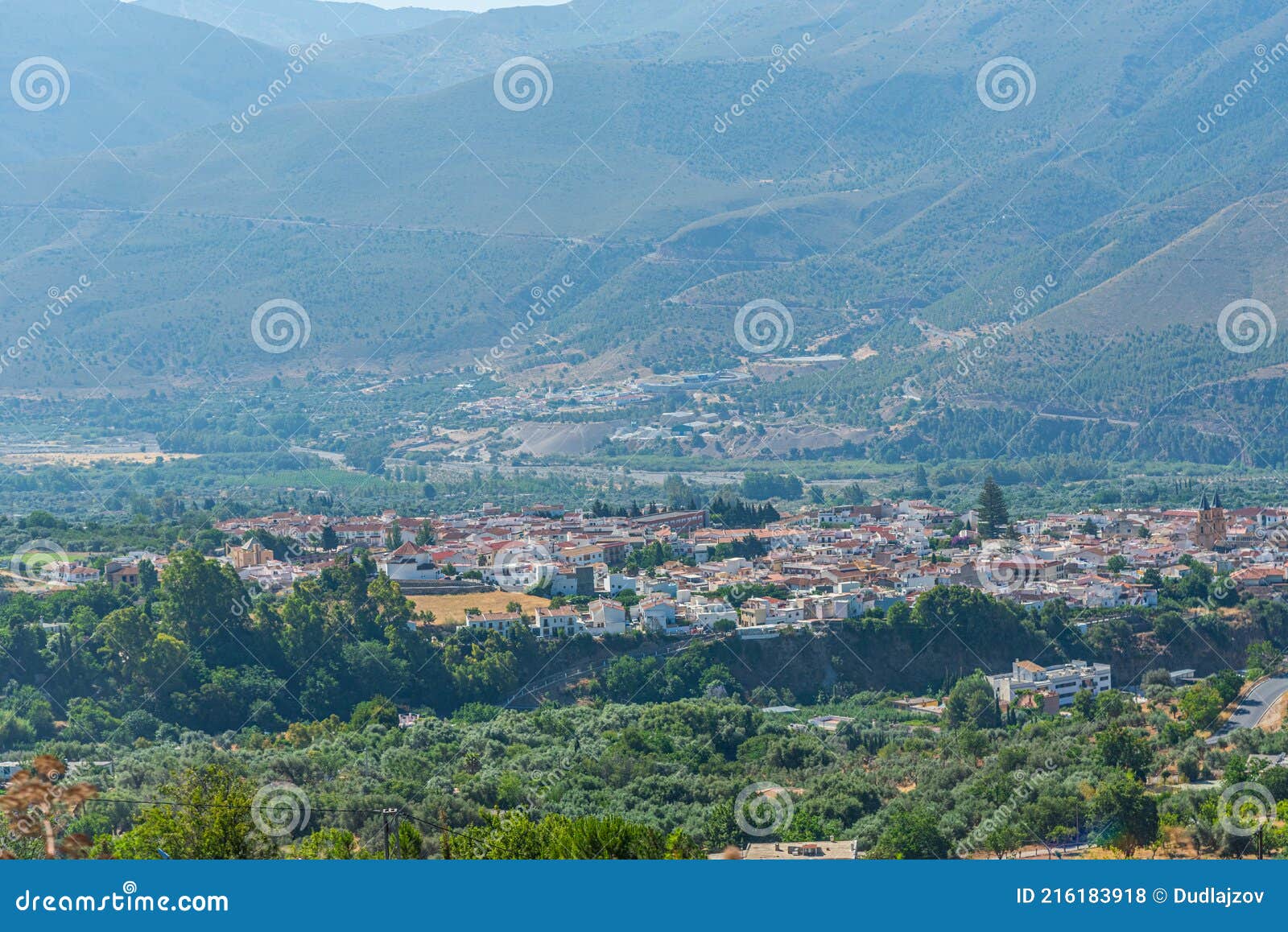 Aerial View of Spanish Town Orgiva Stock Photo - Image of vale ...