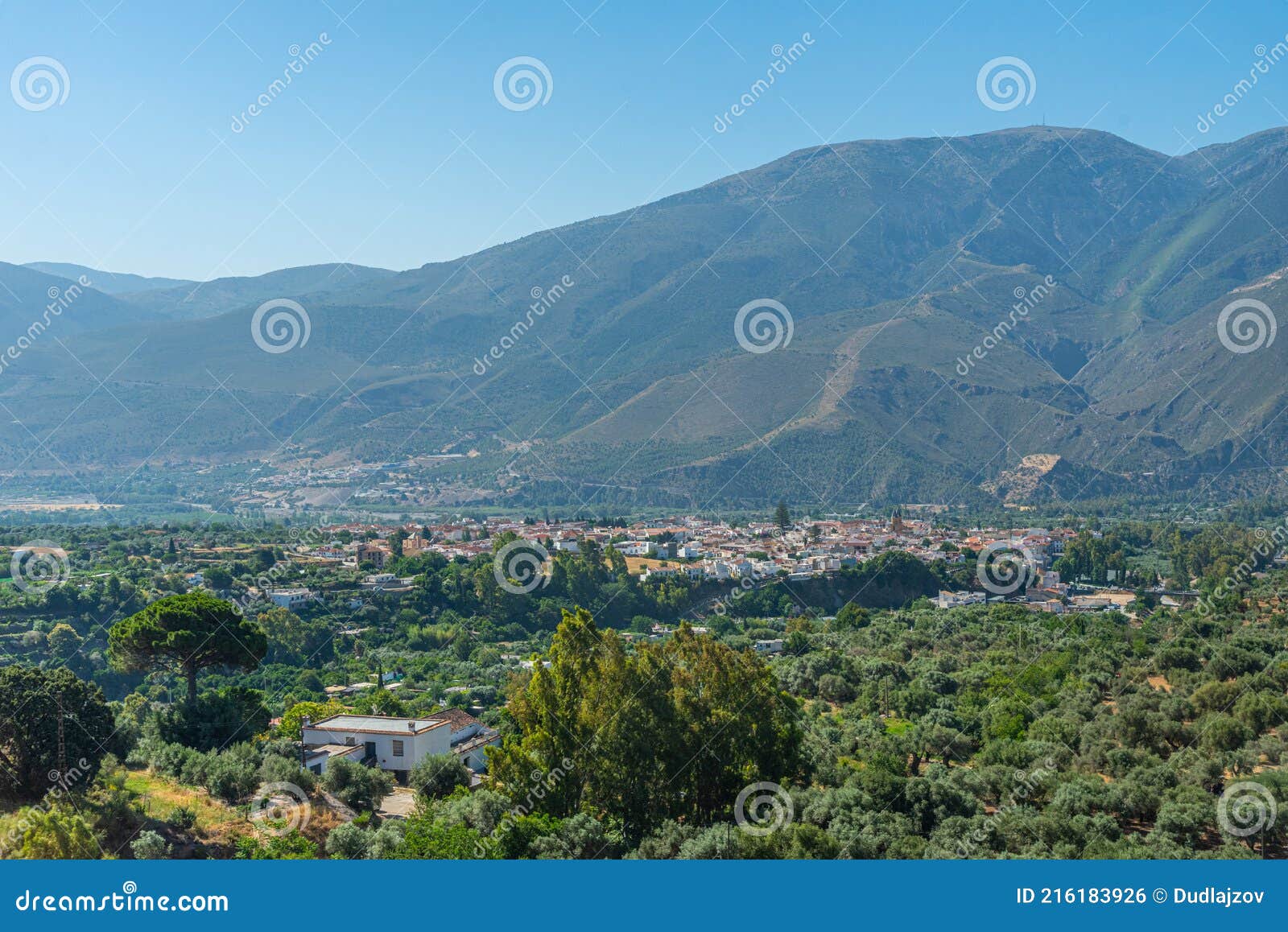 Aerial View of Spanish Town Orgiva Stock Photo - Image of white ...