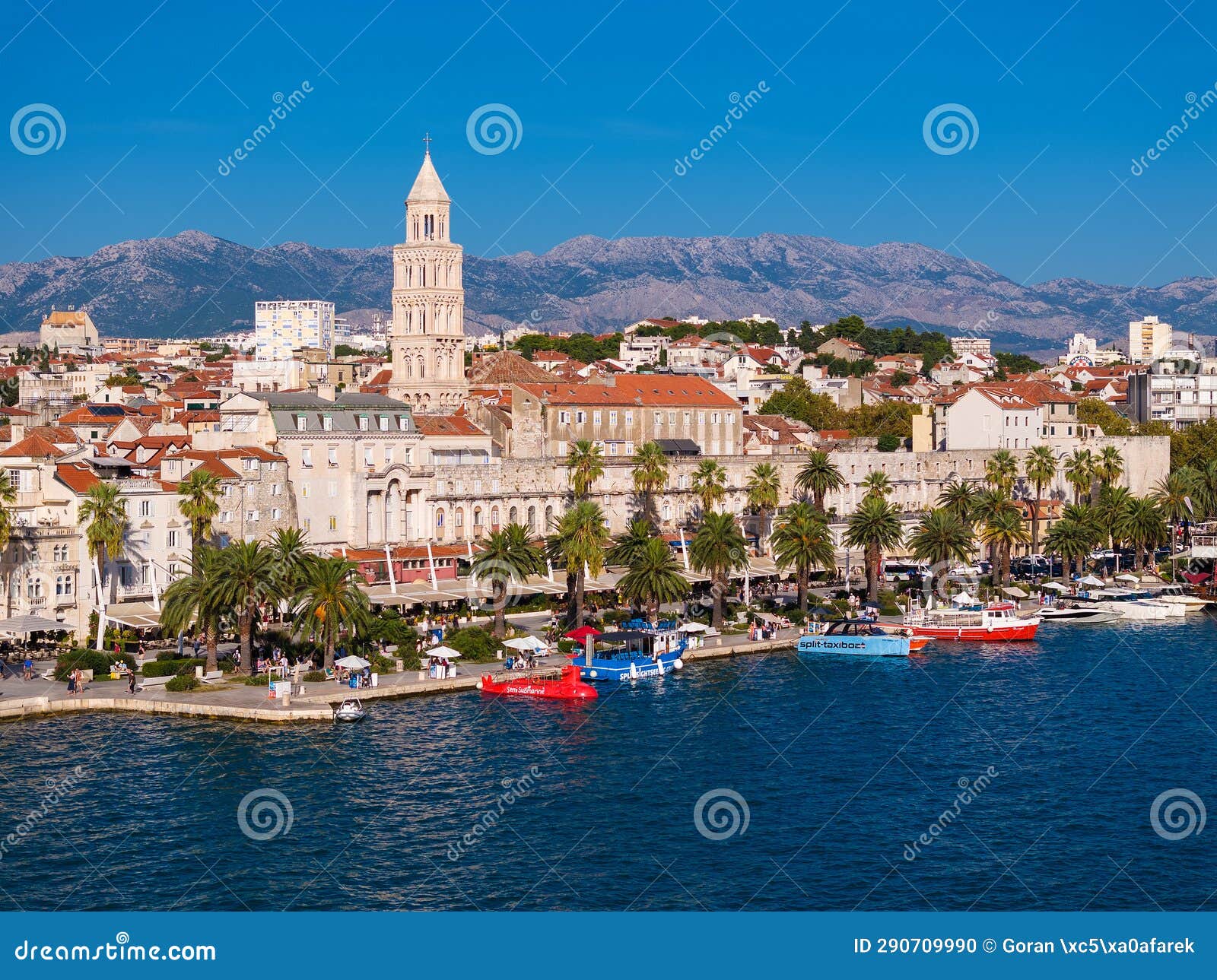 Aerial view of Split City stock photo. Image of harbor - 290709990