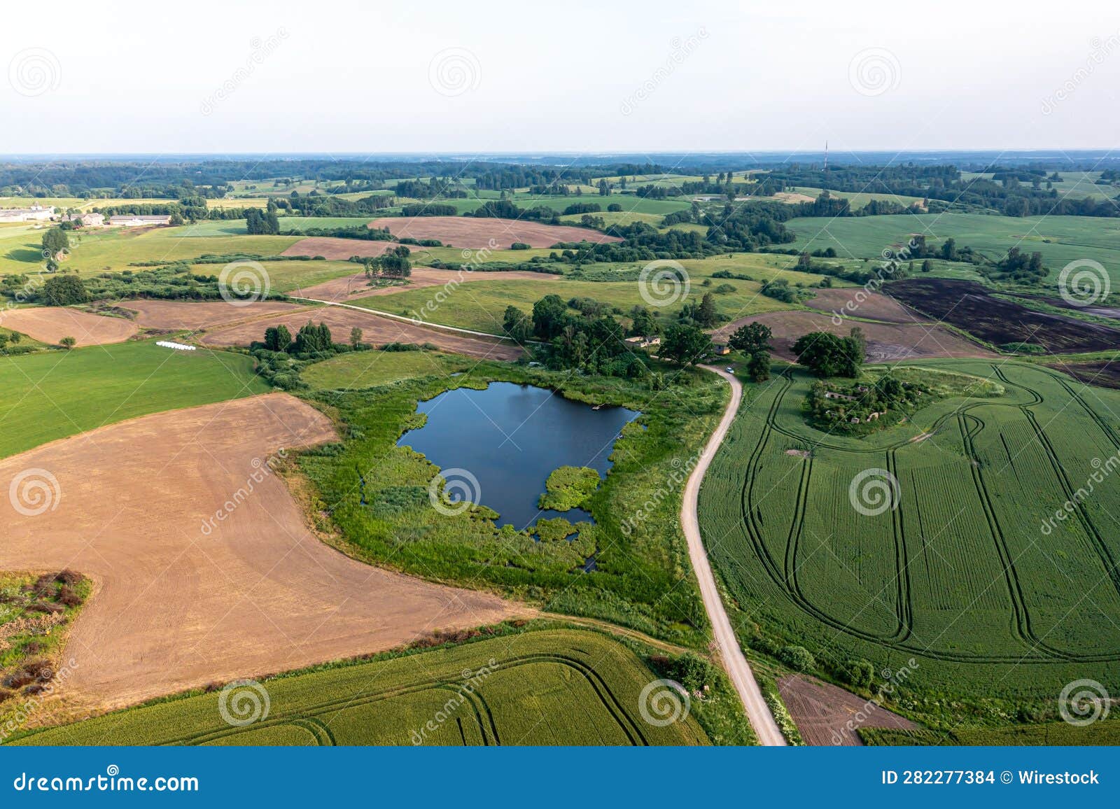 View of Sprawling Farm Fields Under the Sunlight in the Countryside ...