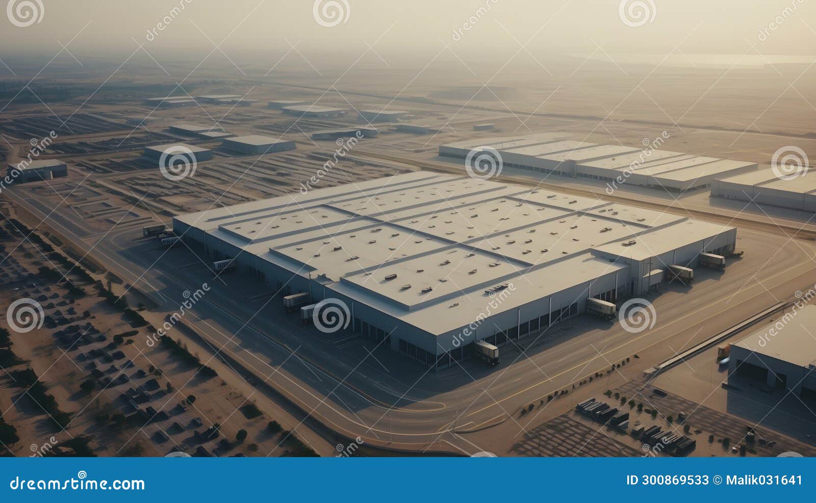 Aerial View of a Sprawling Logistics Hub Stock Illustration ...