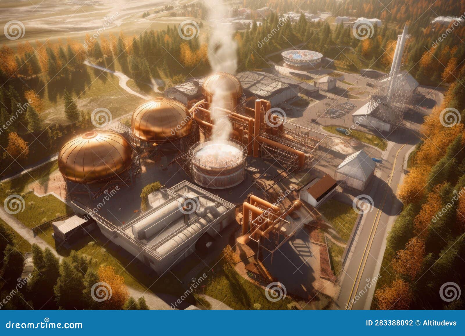 Aerial View of a Sprawling Whisky Distillery Complex Stock Photo ...