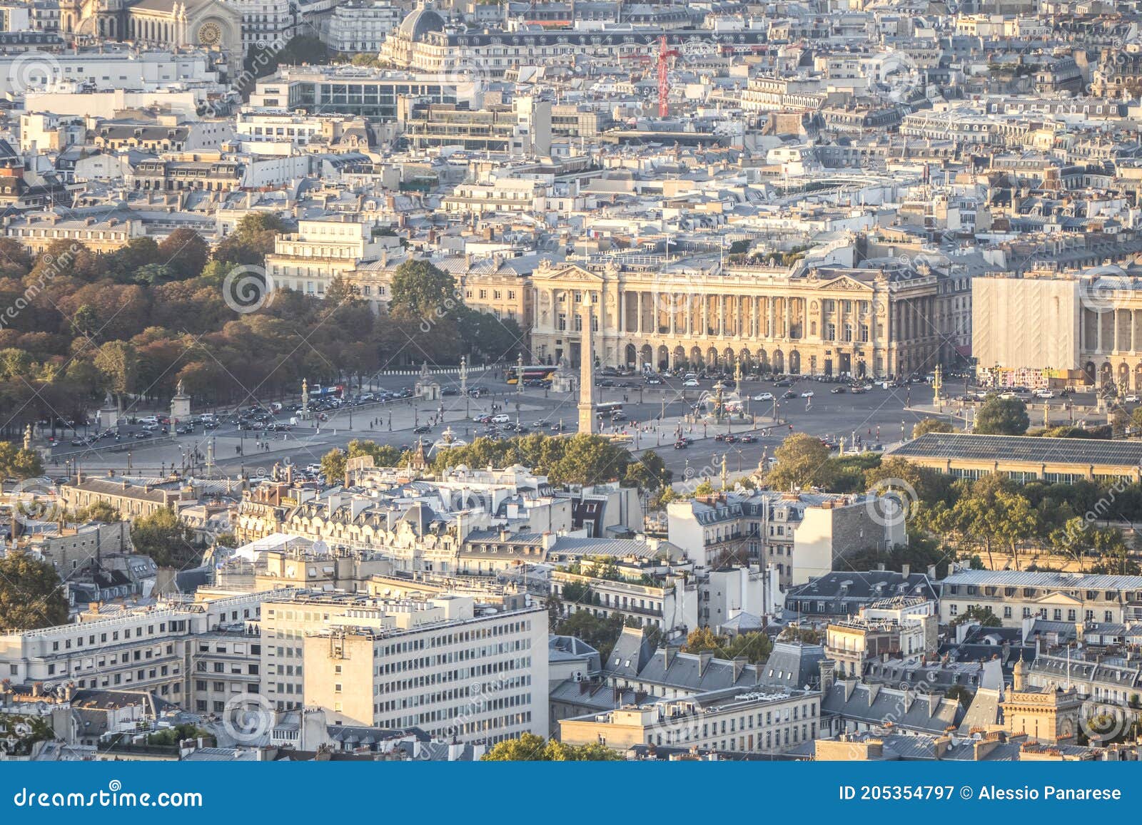 Aerial View of the Square of the Concorde in Paris Stock Image - Image ...