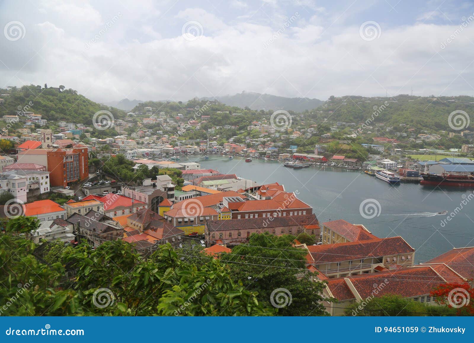 Aerial View of St. George`s, Capital of Grenada Editorial Stock Image ...