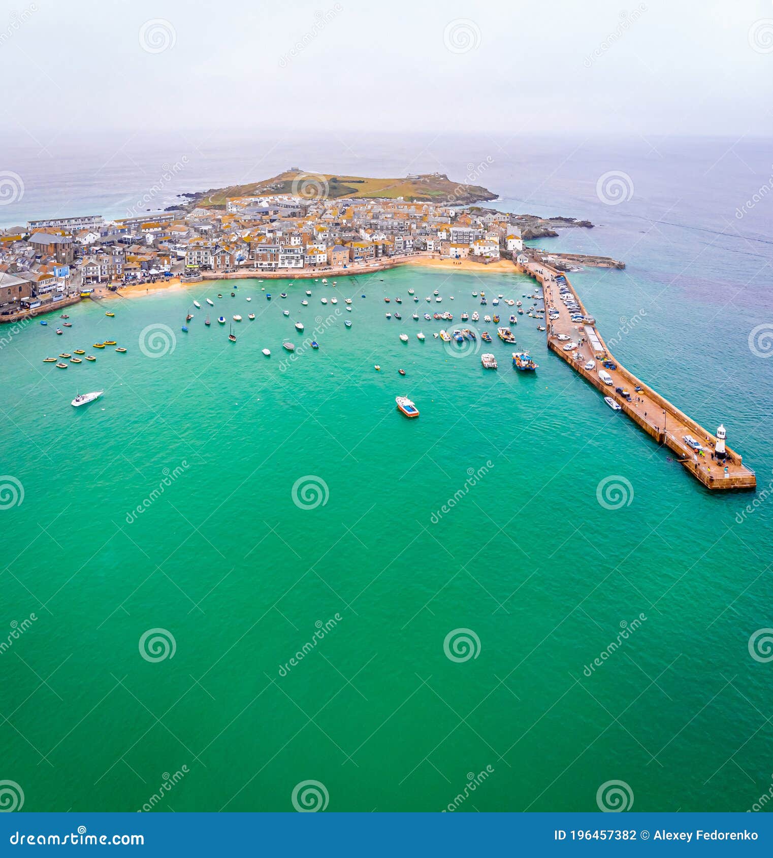 Aerial View of St Ives in the Evening, Cornwall Stock Photo - Image of ...