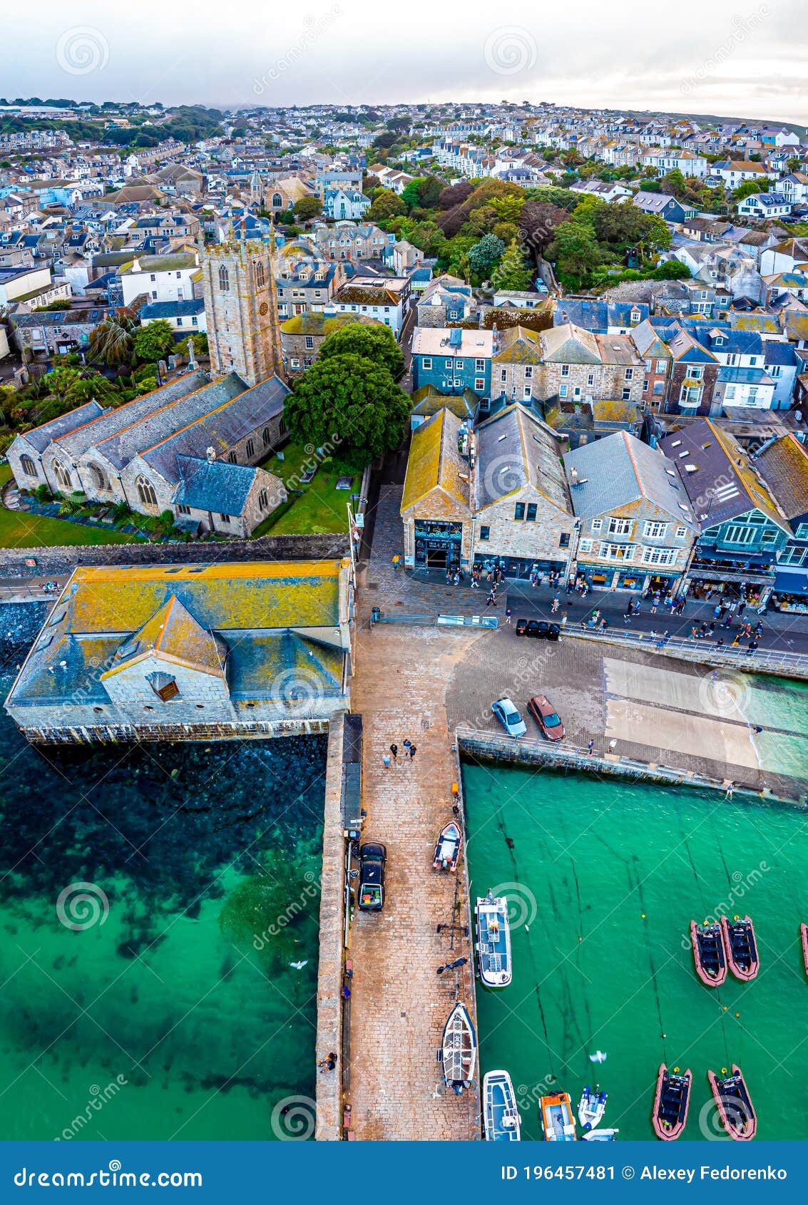 Aerial View of St Ives in the Evening, Cornwall Stock Image - Image of ...