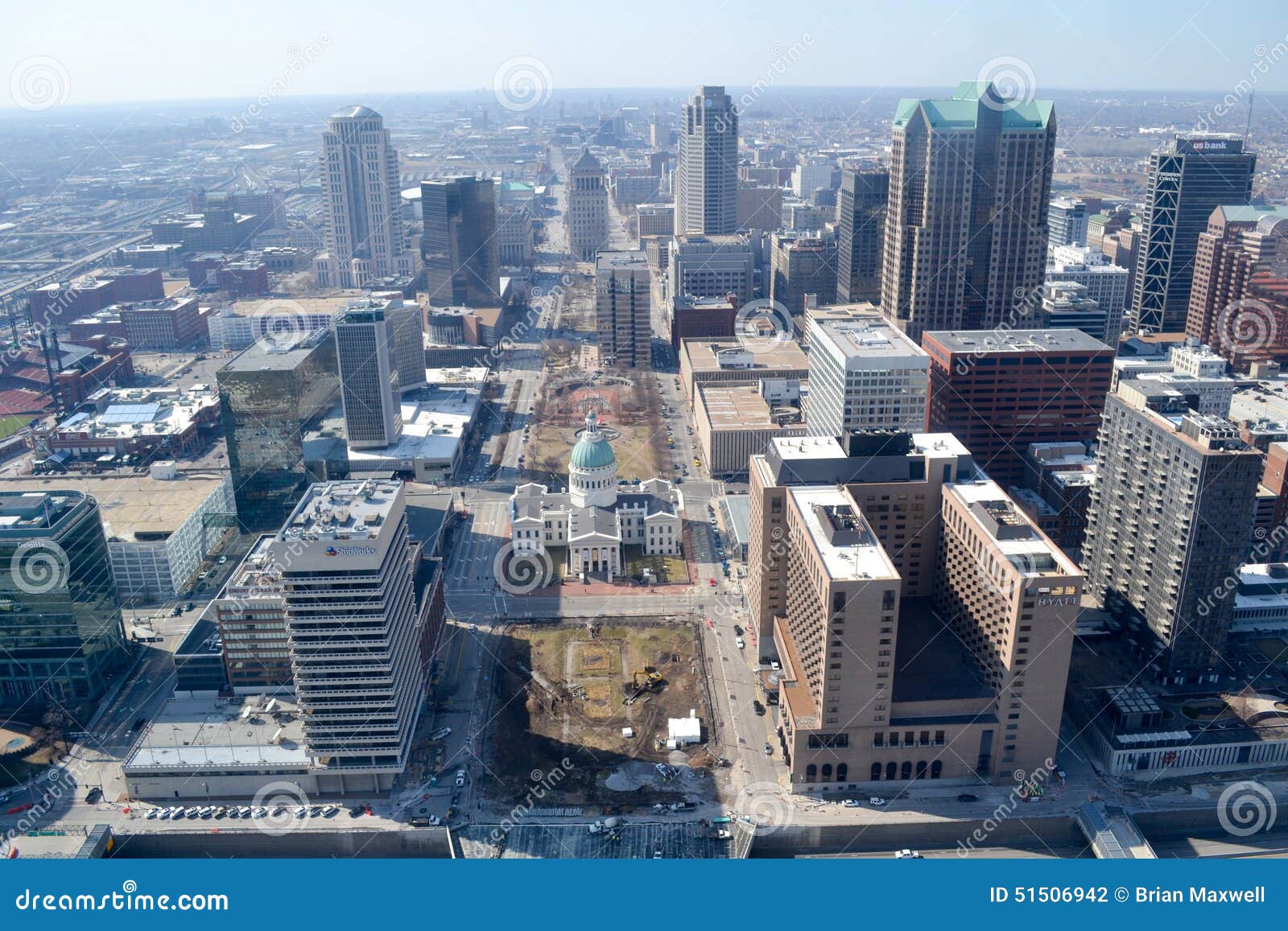 Aerial View of St. Louis editorial photography. Image of structures ...