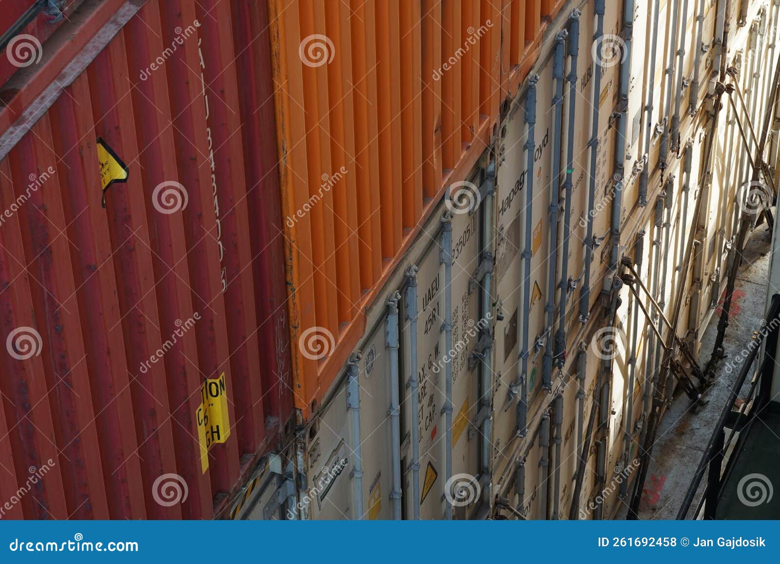 Aerial View on Stack of Different Colors Containers from Various ...
