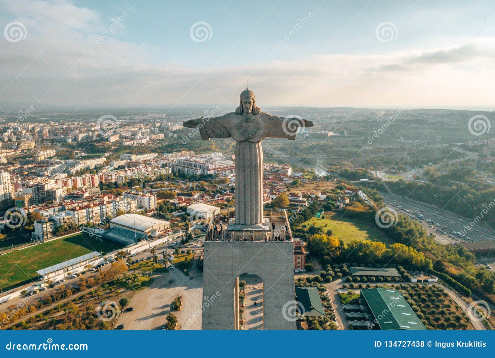 Aerial View of the Statue of `Cristo-Rei` in Lisbon, Portugal Editorial ... Aerial View of the Statue of `Cristo-Rei` in Lisbon, Portugal Editorial ...