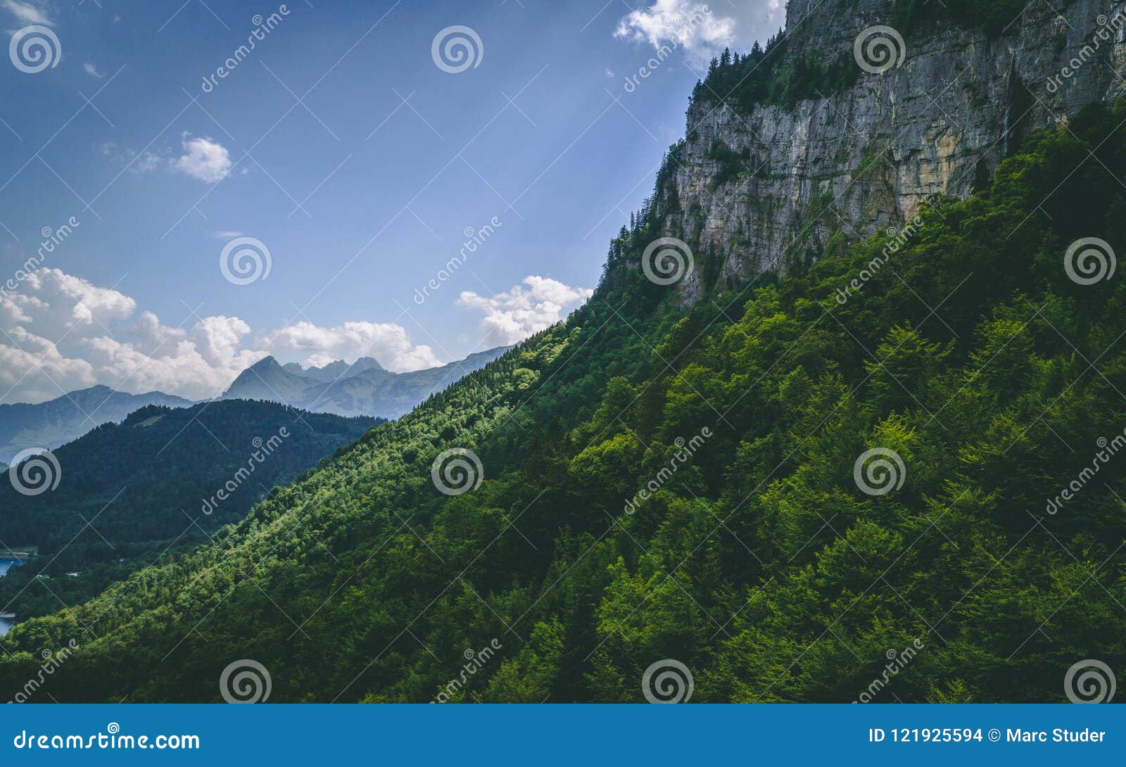 Aerial View of Steep Mountain in the Swiss Alps Stock Photo - Image of ...