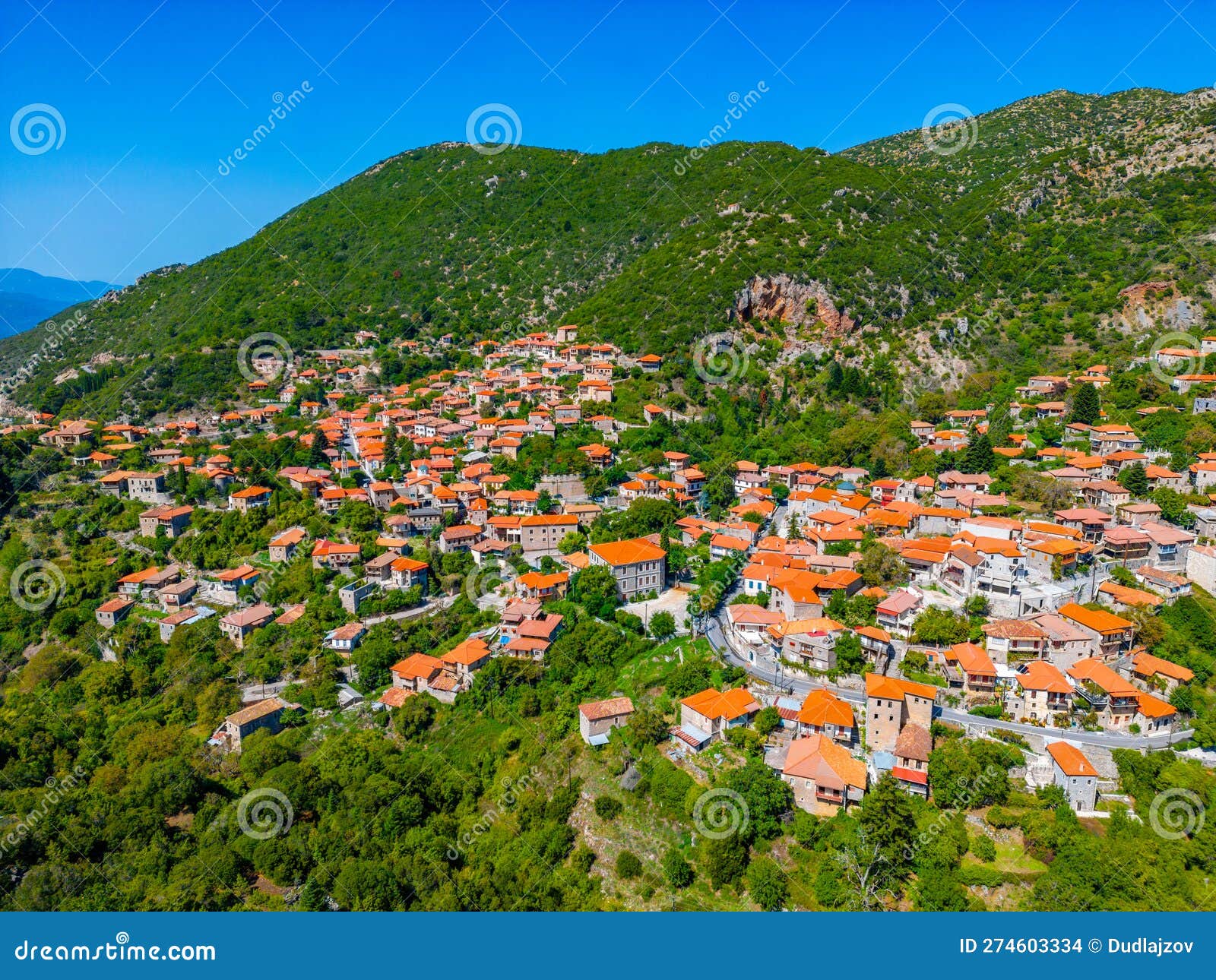 Aerial View of Stemnitsa Village at Greece Stock Photo - Image of ...