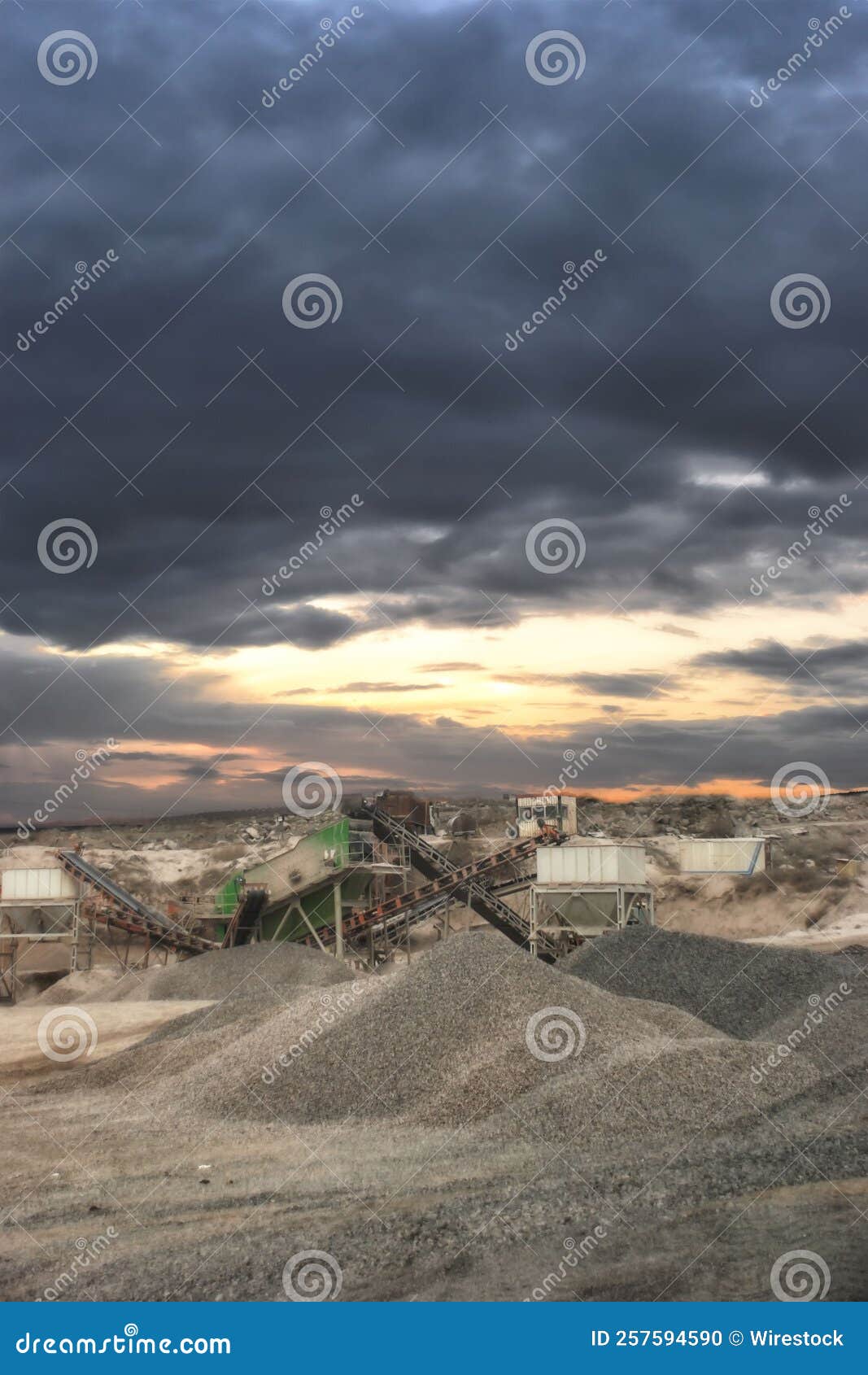 Aerial View of Stone Pit Quarry during Sunset Stock Photo - Image of ...