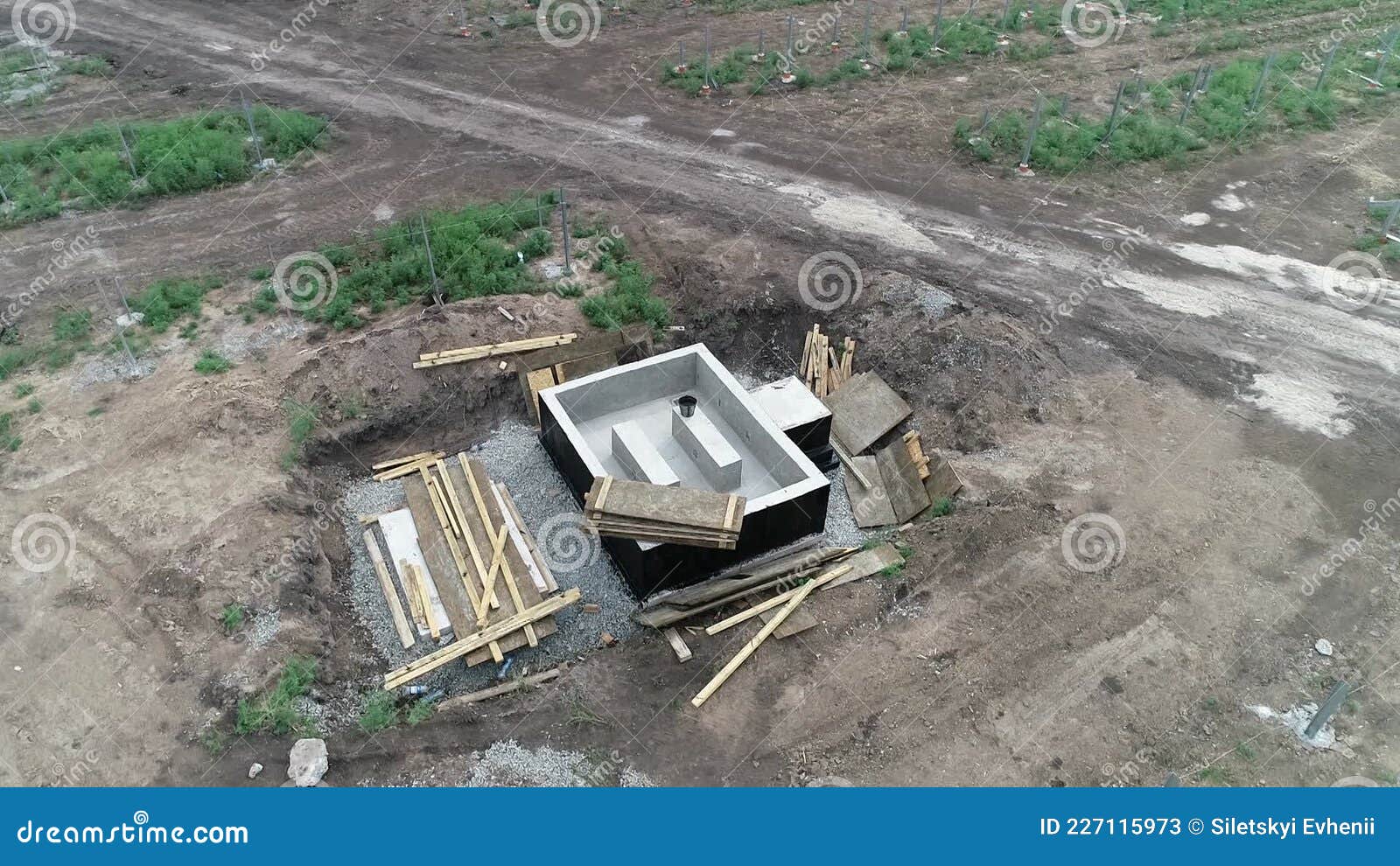 Aerial View of a Structure Built at a Construction Site in the Field ...