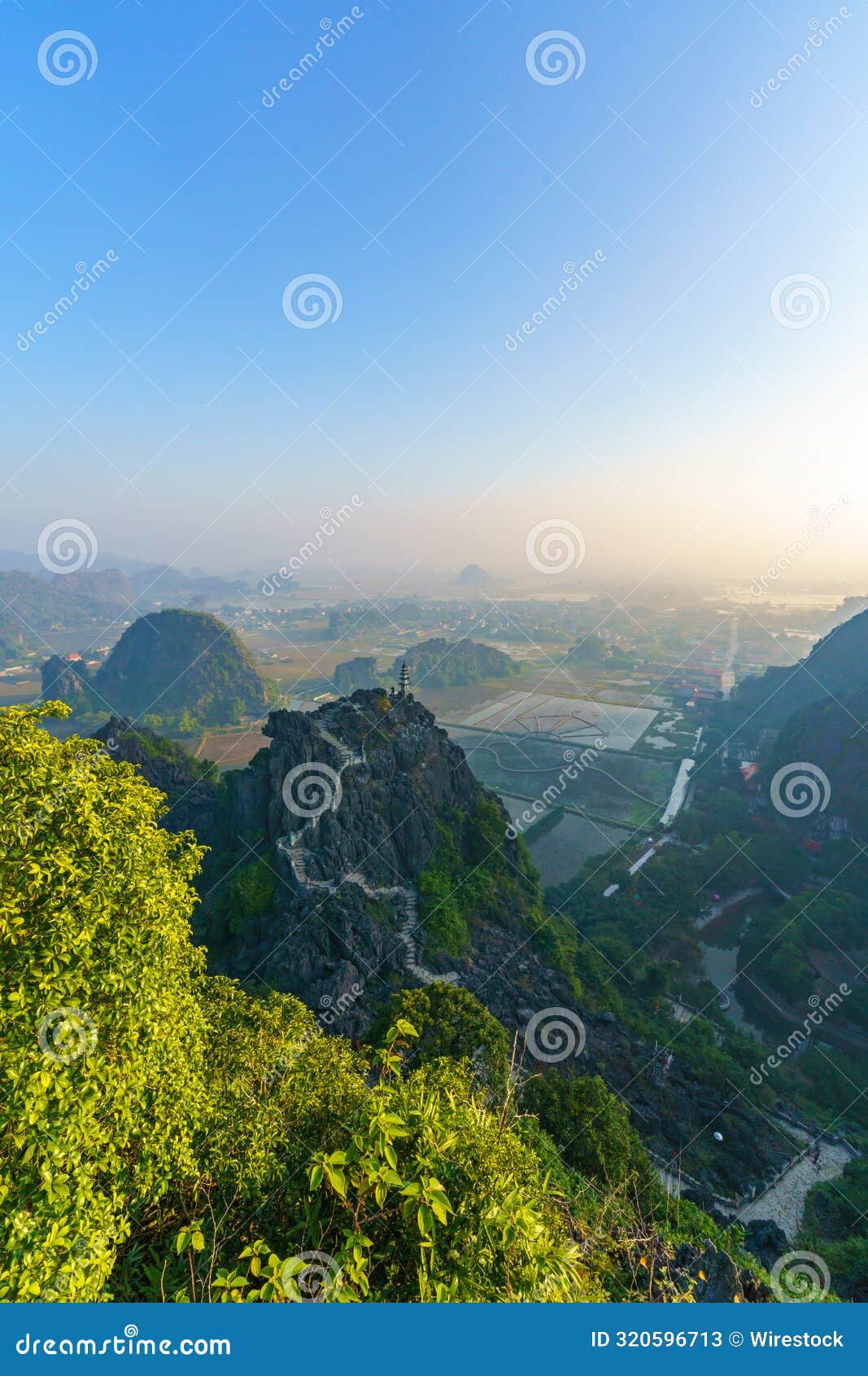 Aerial View of Stunning Valley and Mountains Below Stock Image - Image ...