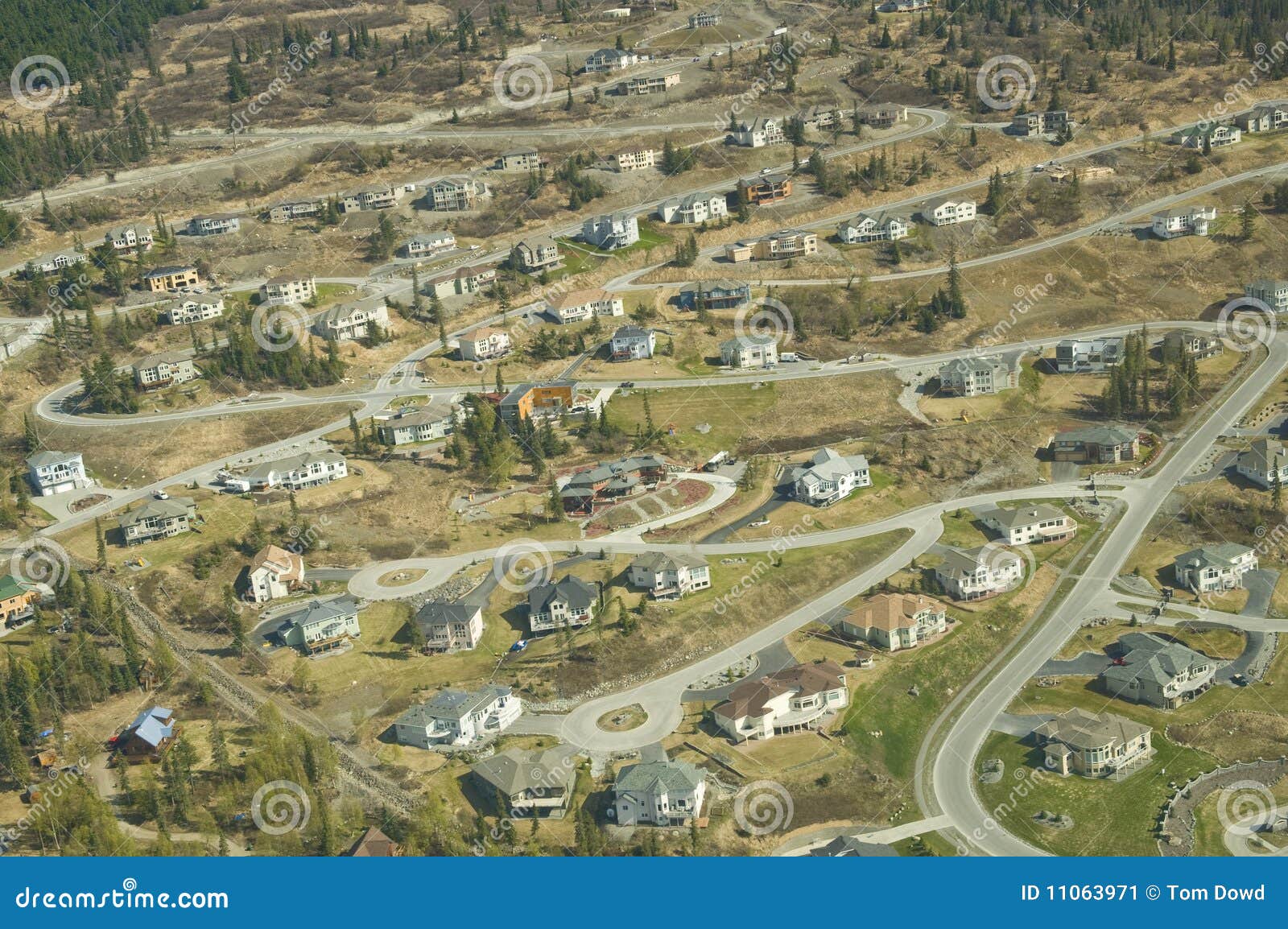 Aerial View of Suburb stock image. Image of alaskan, aerial - 11063971