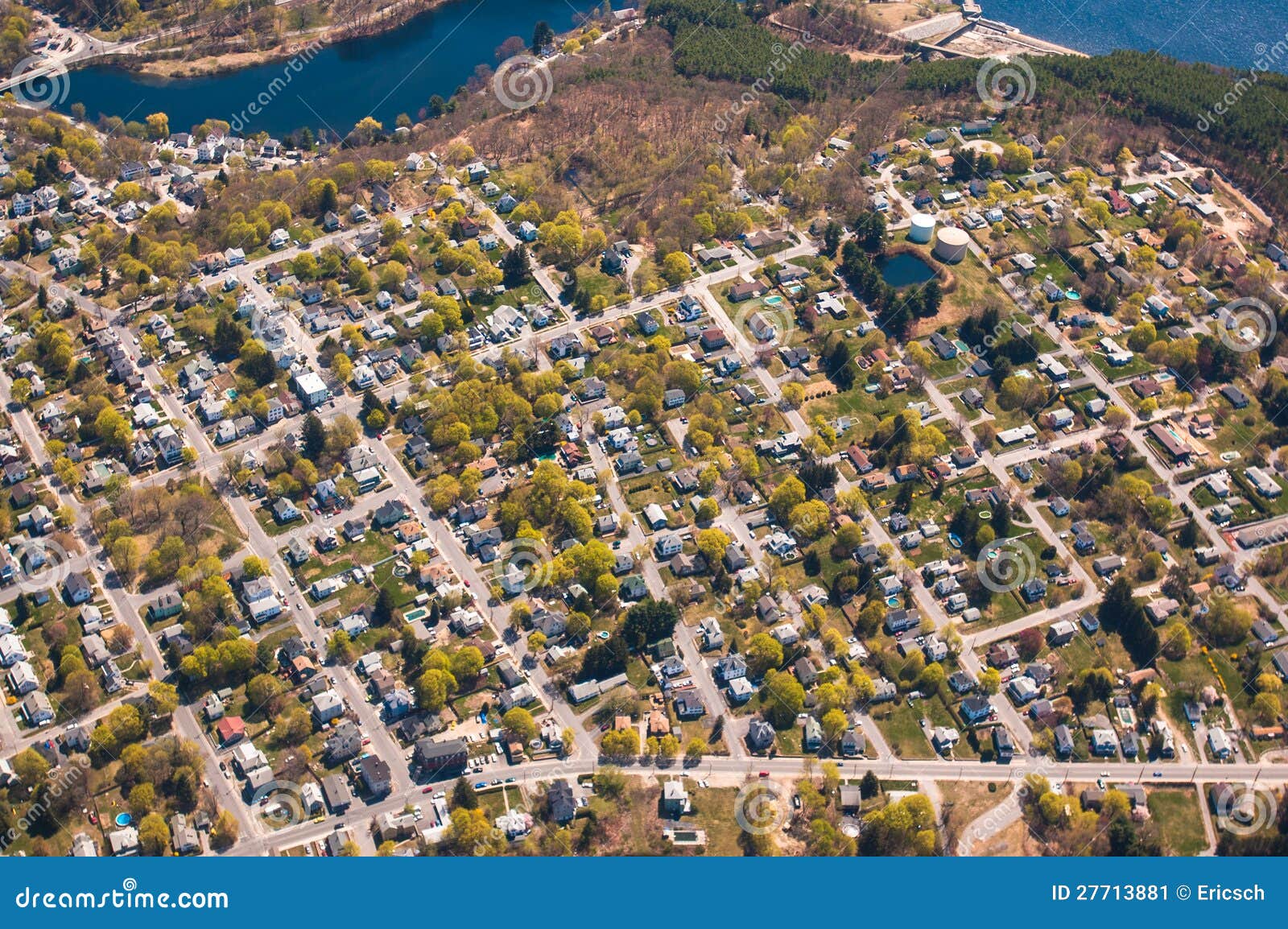 Aerial view of suburb stock image. Image of color, building - 27713881