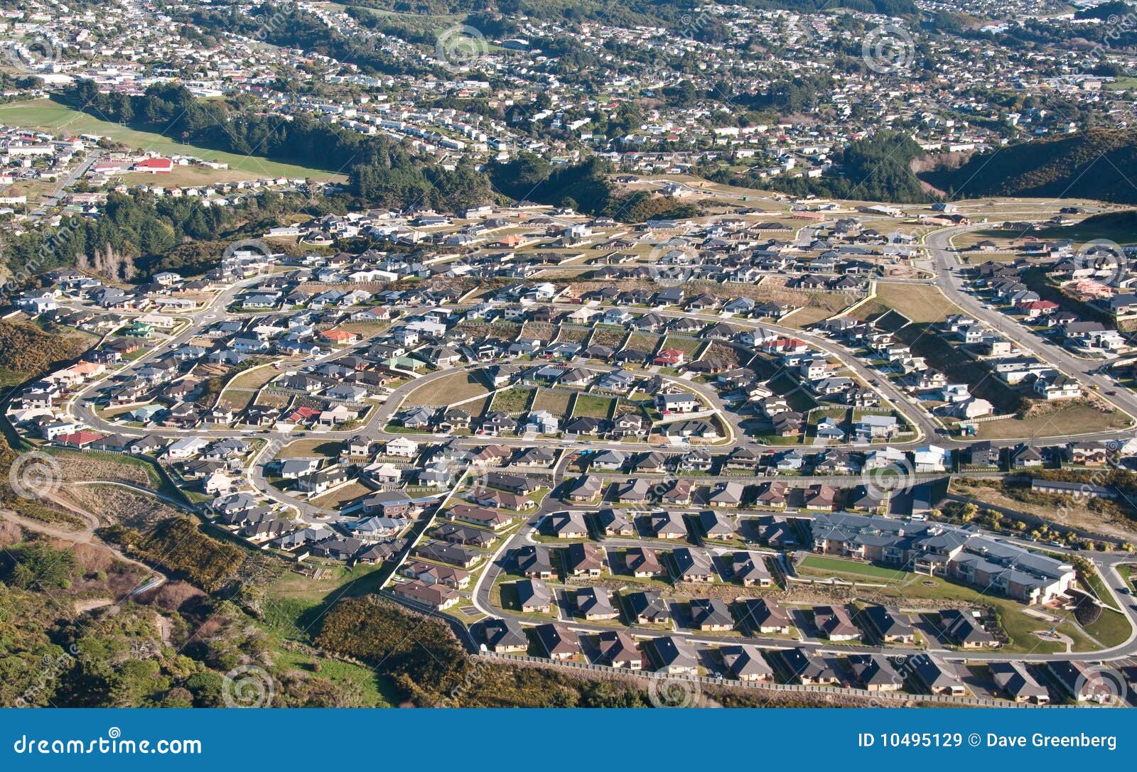 Aerial View of Suburbs stock image. Image of village - 10495129