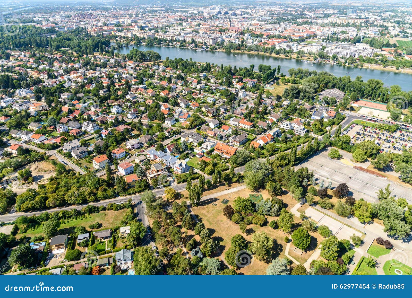 Aerial View of Suburbs Roofs in Vienna Stock Photo - Image of scenic ...