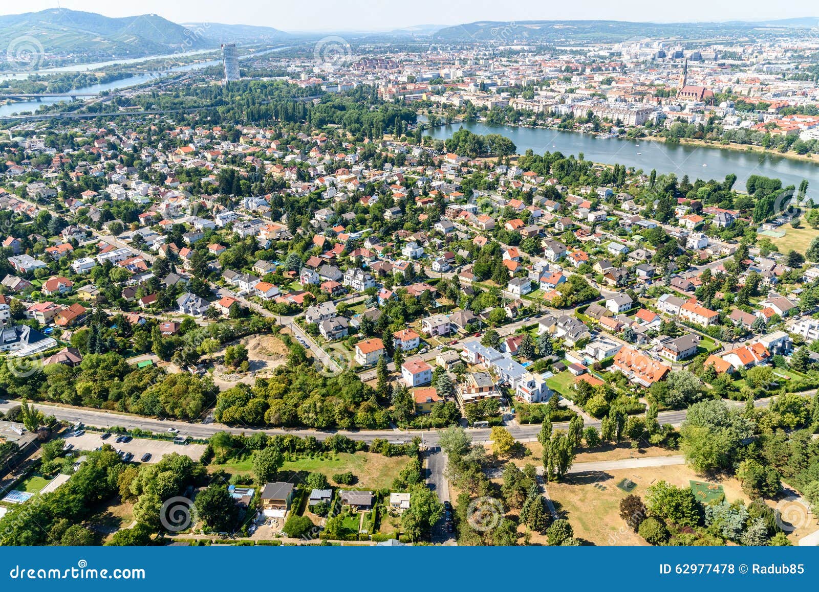 Aerial View of Suburbs Roofs in Vienna Stock Photo - Image of ...