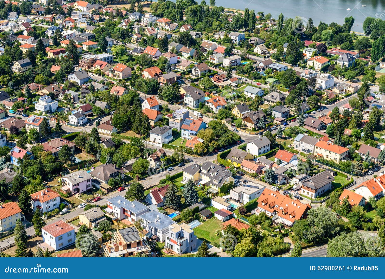 Aerial View of Suburbs Roofs in Vienna Stock Image - Image of community ...